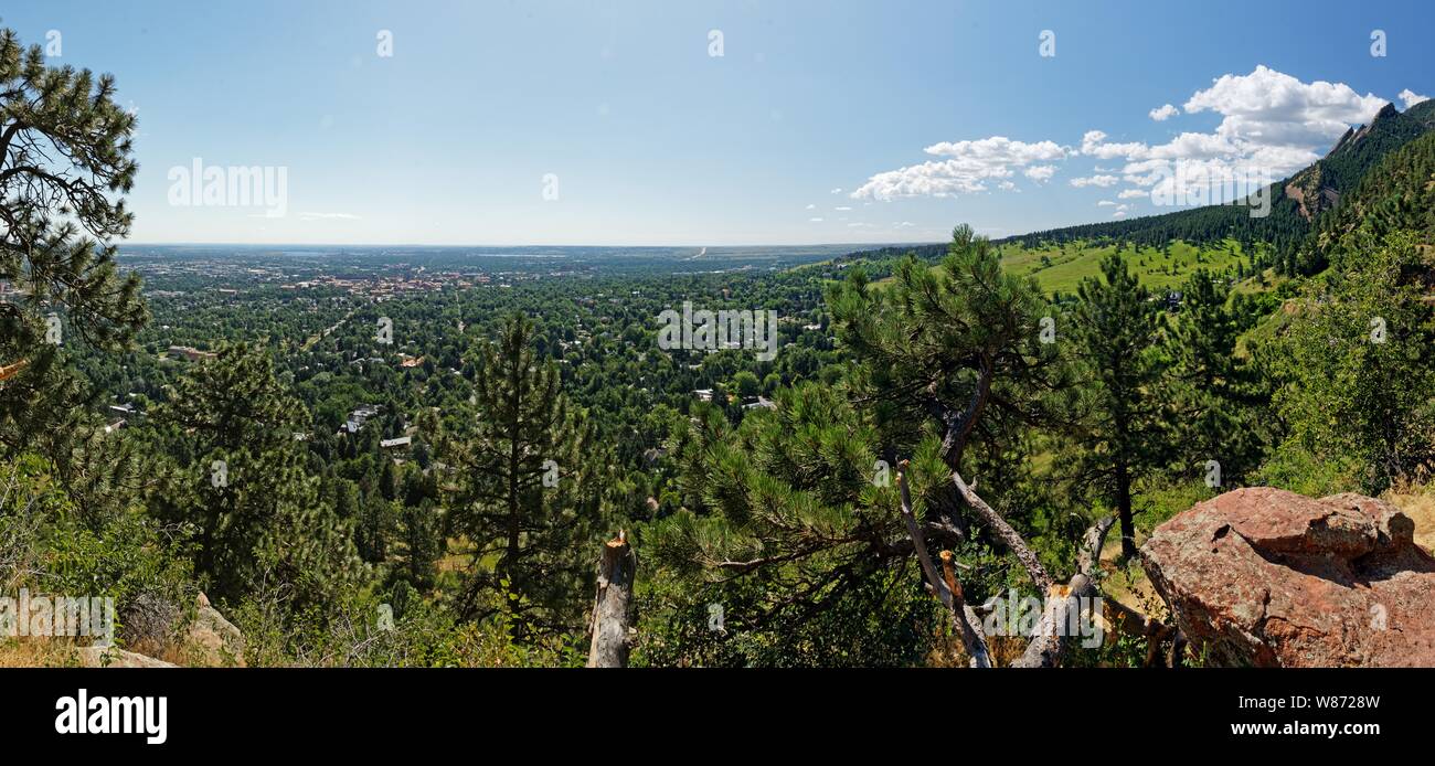 panoramic view from Mount Flagstaff over Boulder in Colorado Stock ...