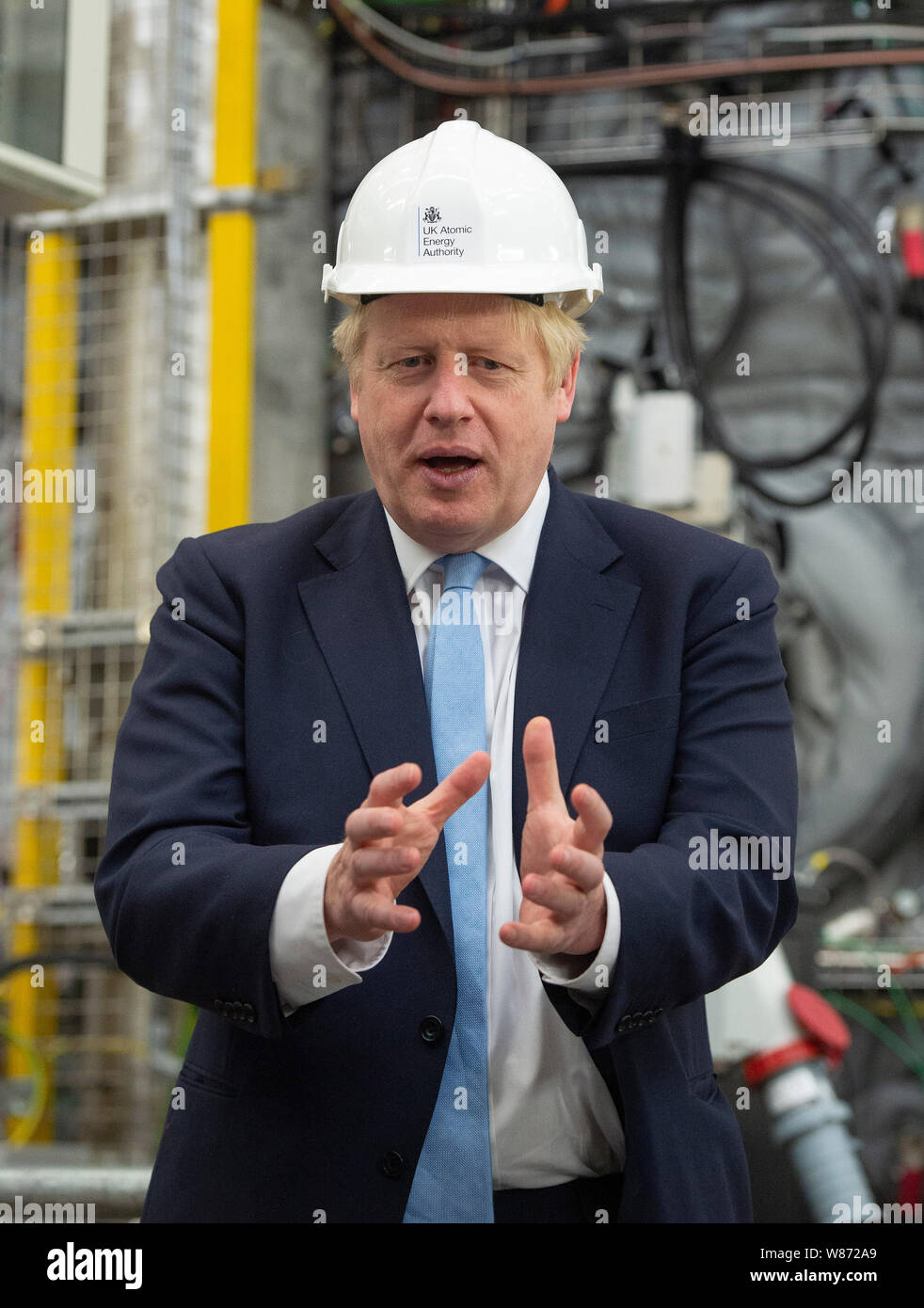 EMBARGOED TO 1800 THURSDAY AUGUST 8 Prime Minister Boris Johnson during ...