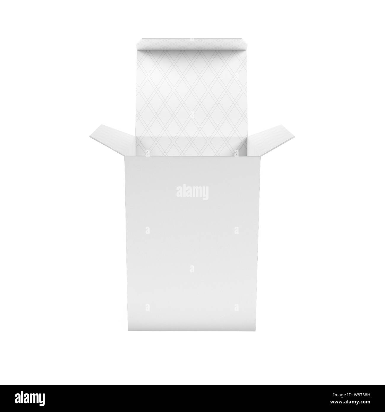 White high box. Open carton with white inside. 3d rendering ...