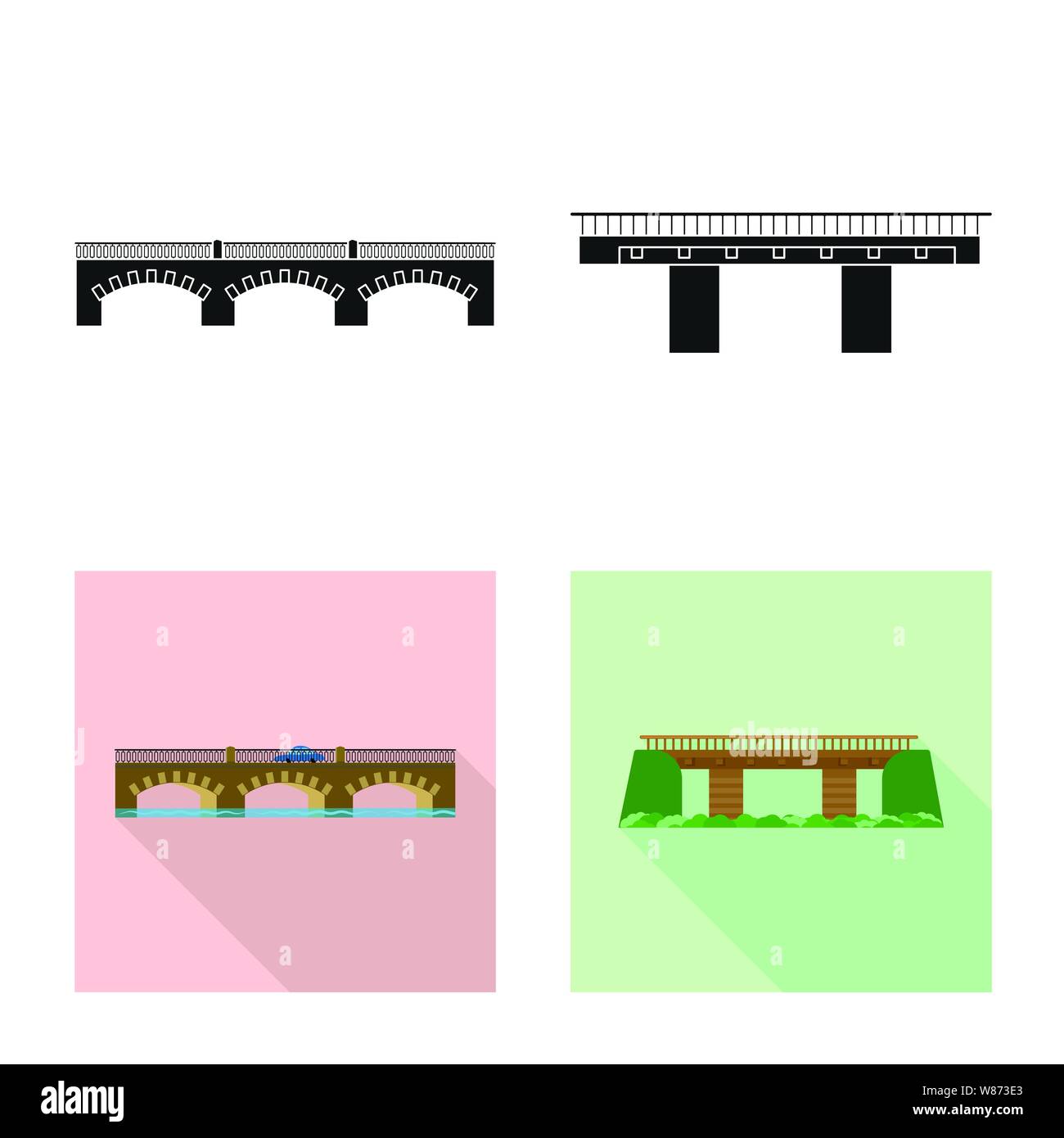 Vector illustration of connection and design sign. Collection of ...