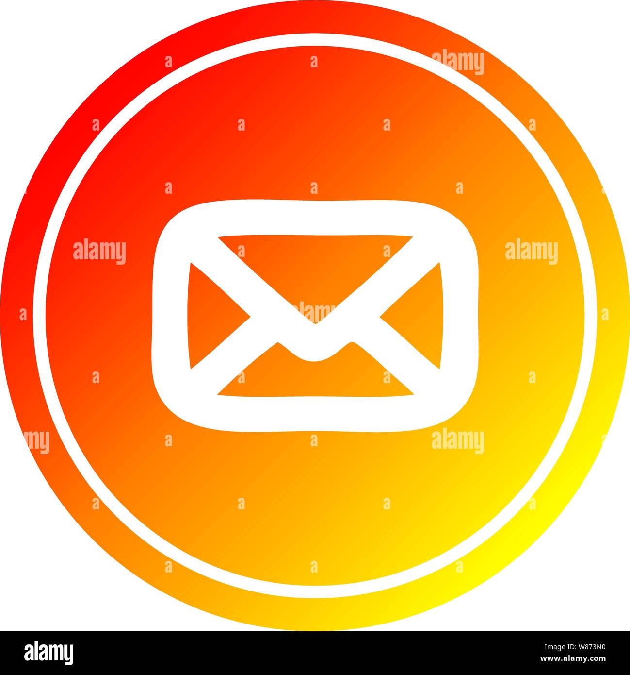 envelope letter circular icon with warm gradient finish Stock Vector ...