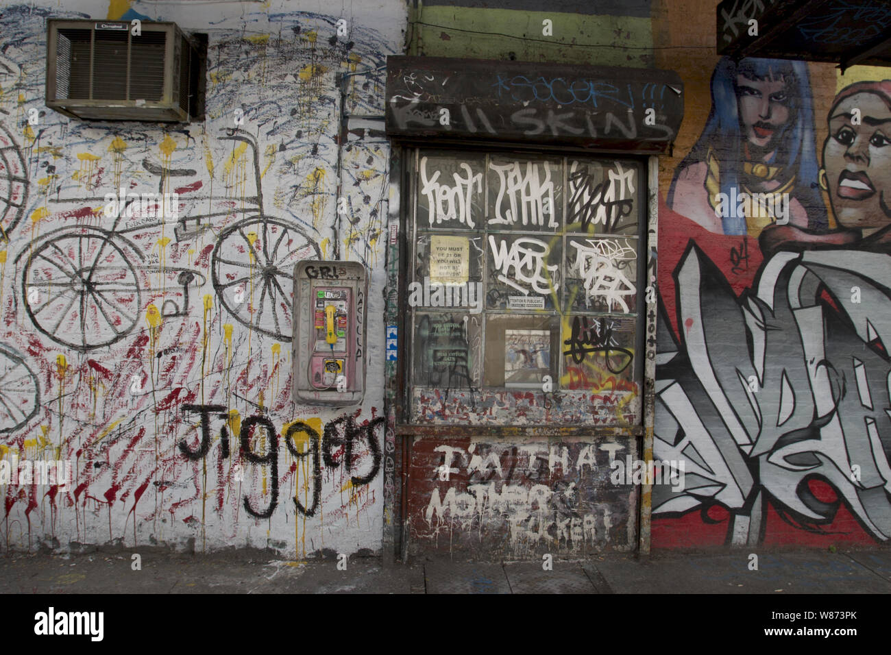 Wall art on the building that housed the Mars Bar at 2nd Ave. and 1st ...