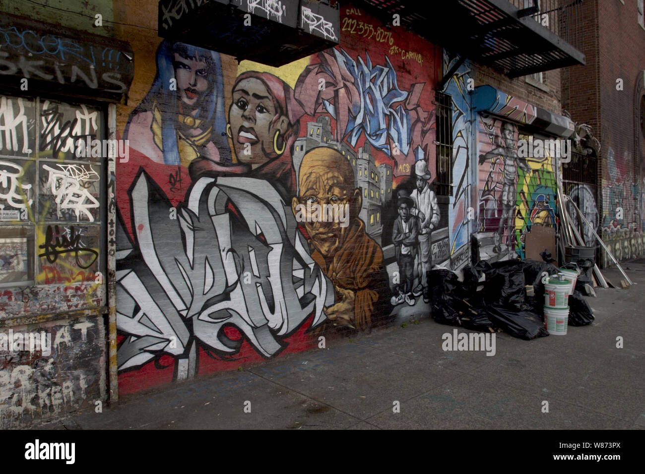 Wall art on the building that housed the Mars Bar at 2nd Ave. and 1st ...