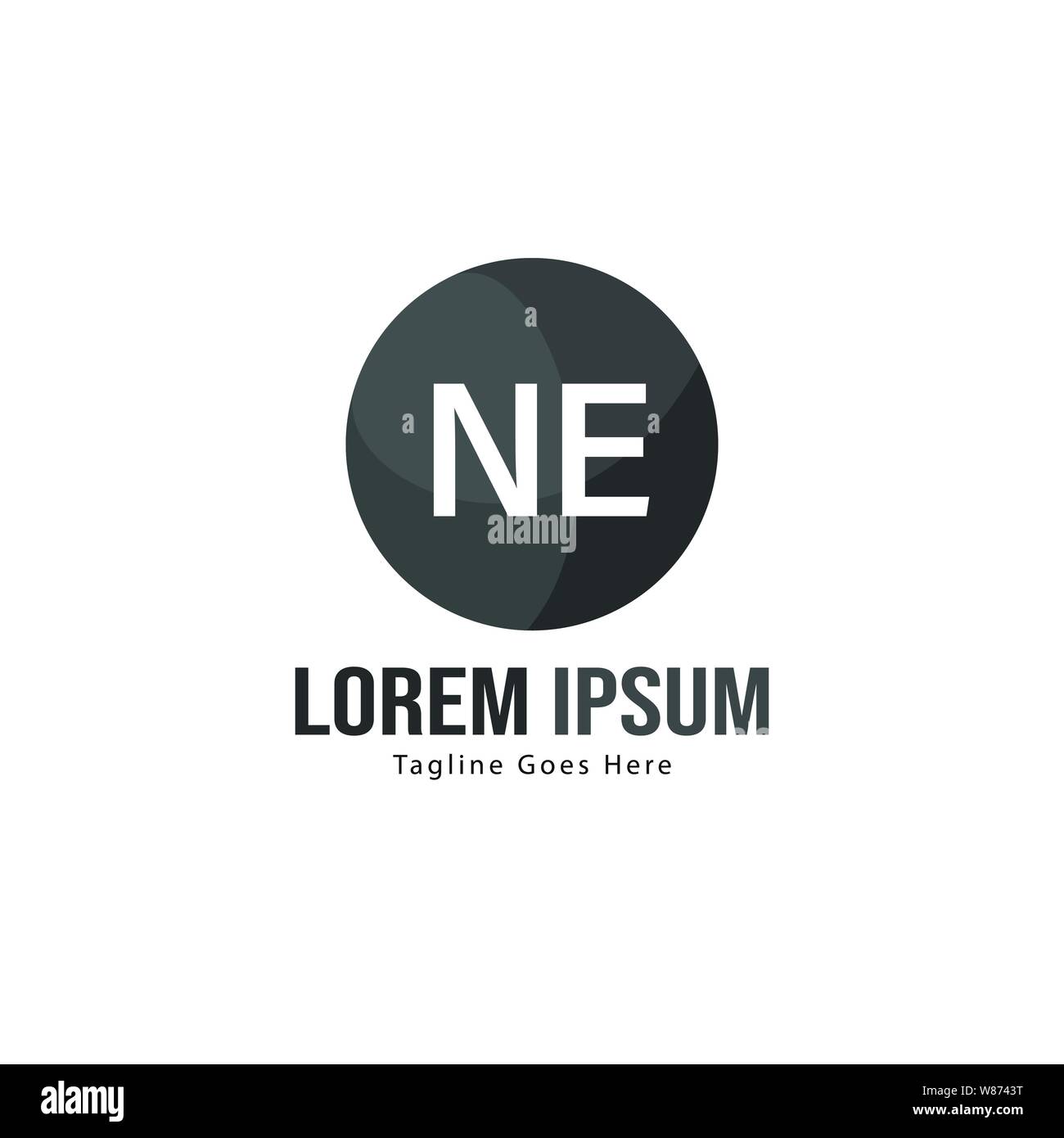 Initial NE logo template with modern frame. Minimalist NE letter logo ...