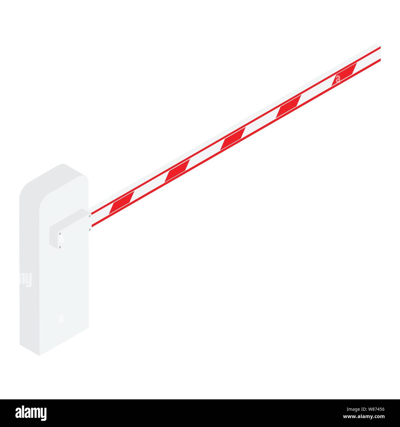 Car barrier gate isometric view isolated on white background. Entry ...