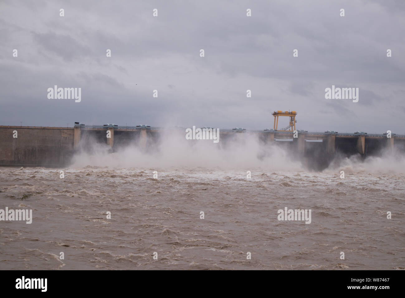 Water filled in Dam due to heavy rain and the gates of the reservior is ...