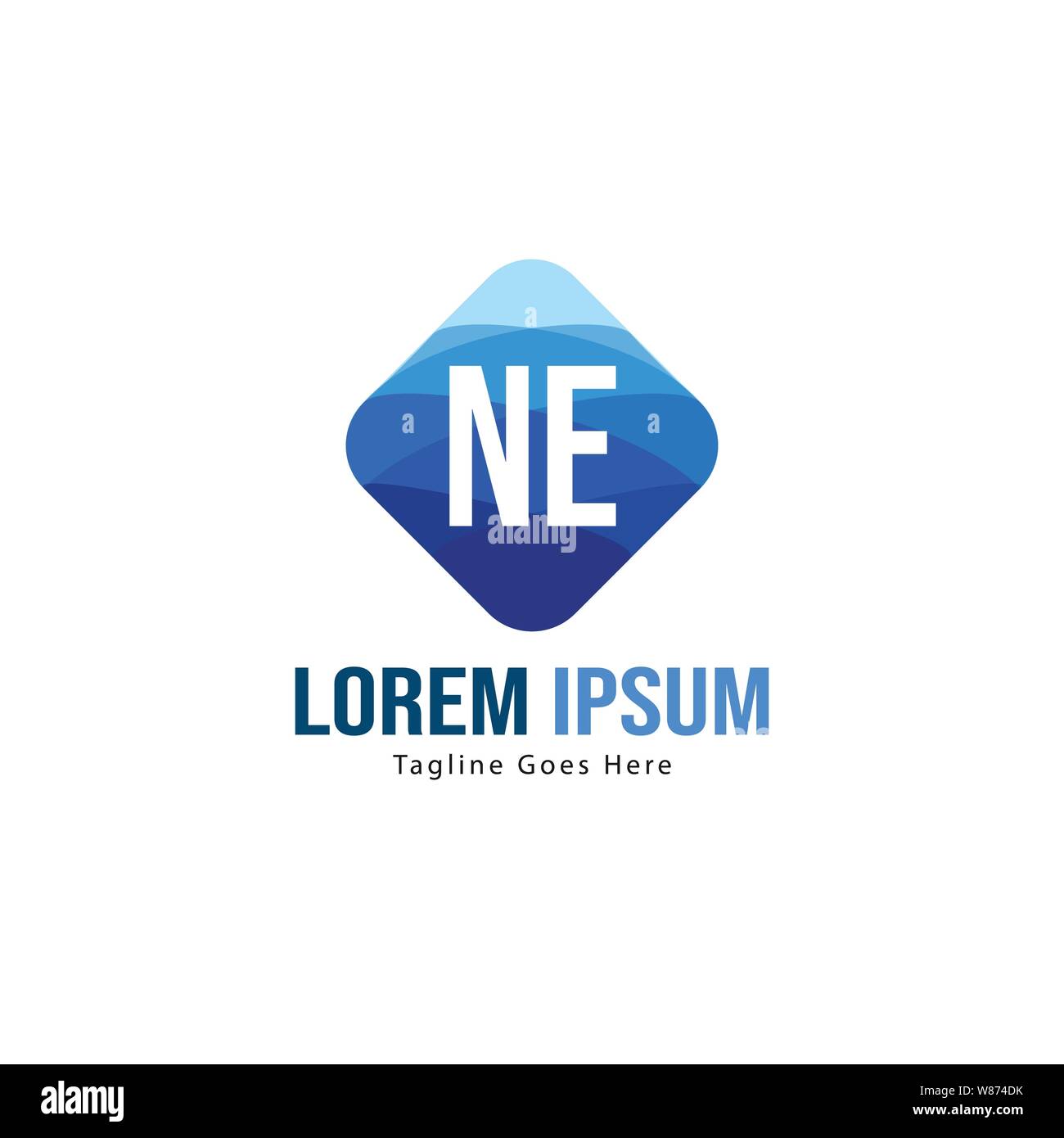 Initial NE logo template with modern frame. Minimalist NE letter logo ...