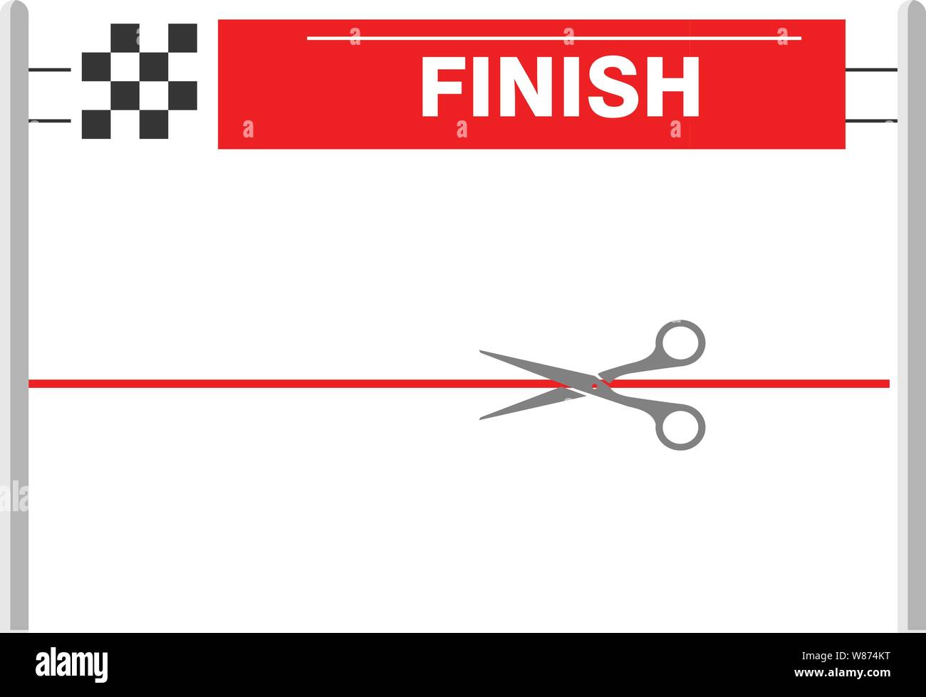 Red ribbon finishing line. Finish. Vector illustration Stock Vector Image & Art - Alamy