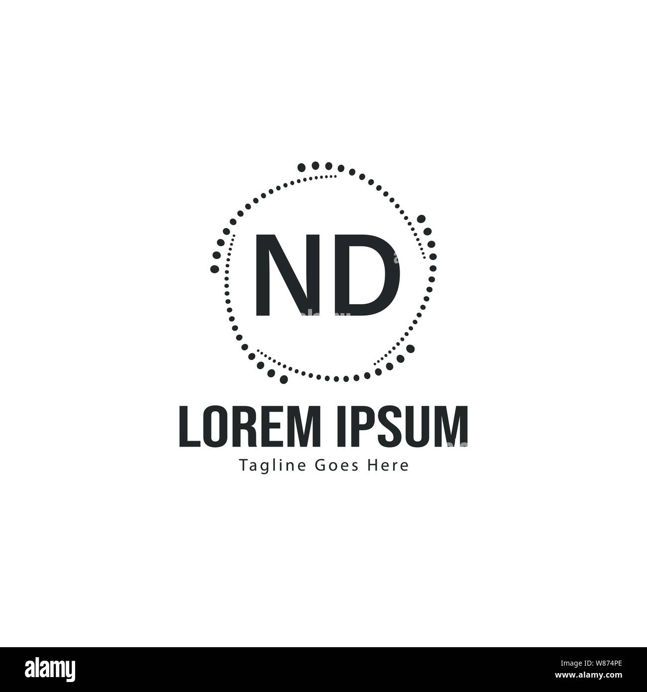 Initial ND logo template with modern frame. Minimalist ND letter logo ...