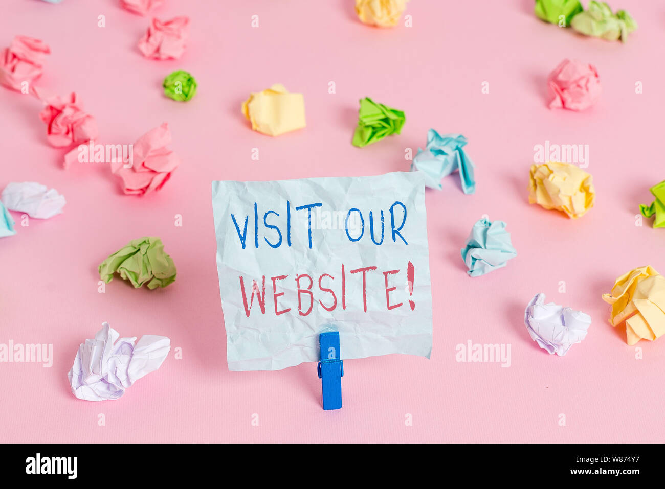 Writing note showing Visit Our Website. Business concept for visitor ...