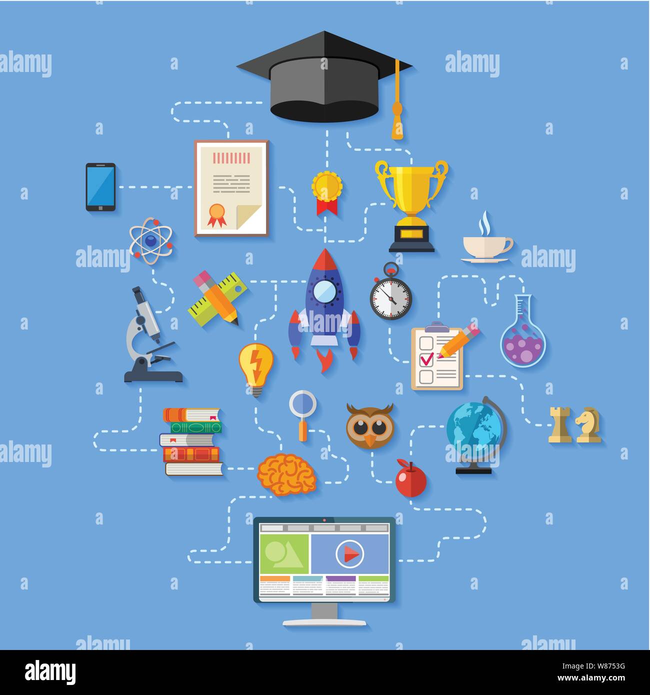 Online learning concept graduation Stock Vector Images - Alamy