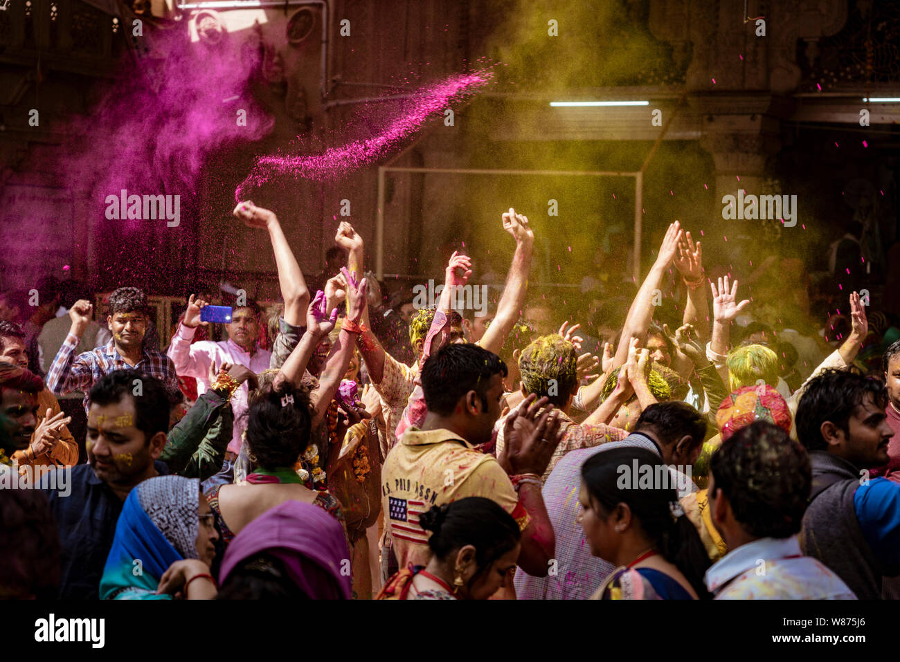 Throwing Powder Paint Throwing Powdered Paint High Resolution Stock ...