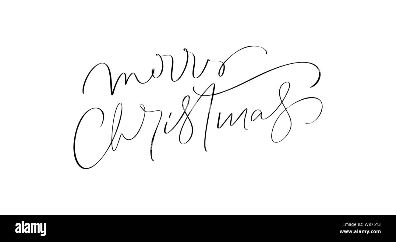 Merry Christmas vector Calligraphic text. Lettering design card ...