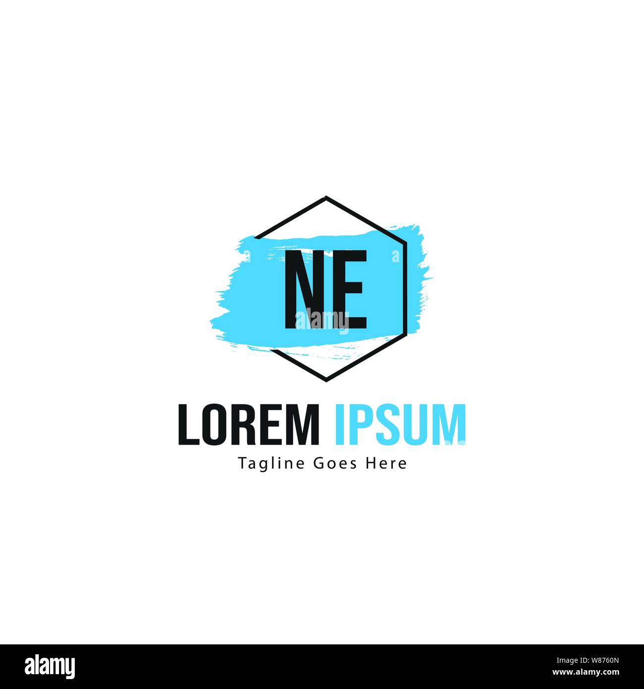 Initial NE logo template with modern frame. Minimalist NE letter logo ...