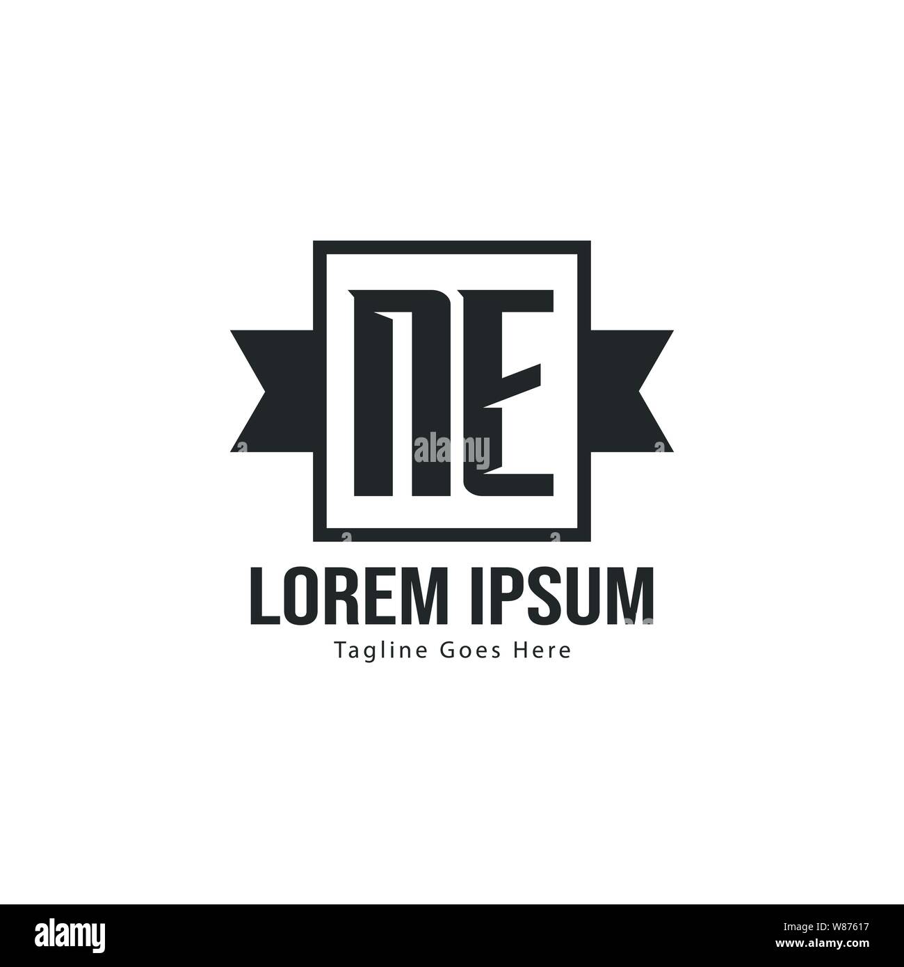 Initial NE logo template with modern frame. Minimalist NE letter logo ...