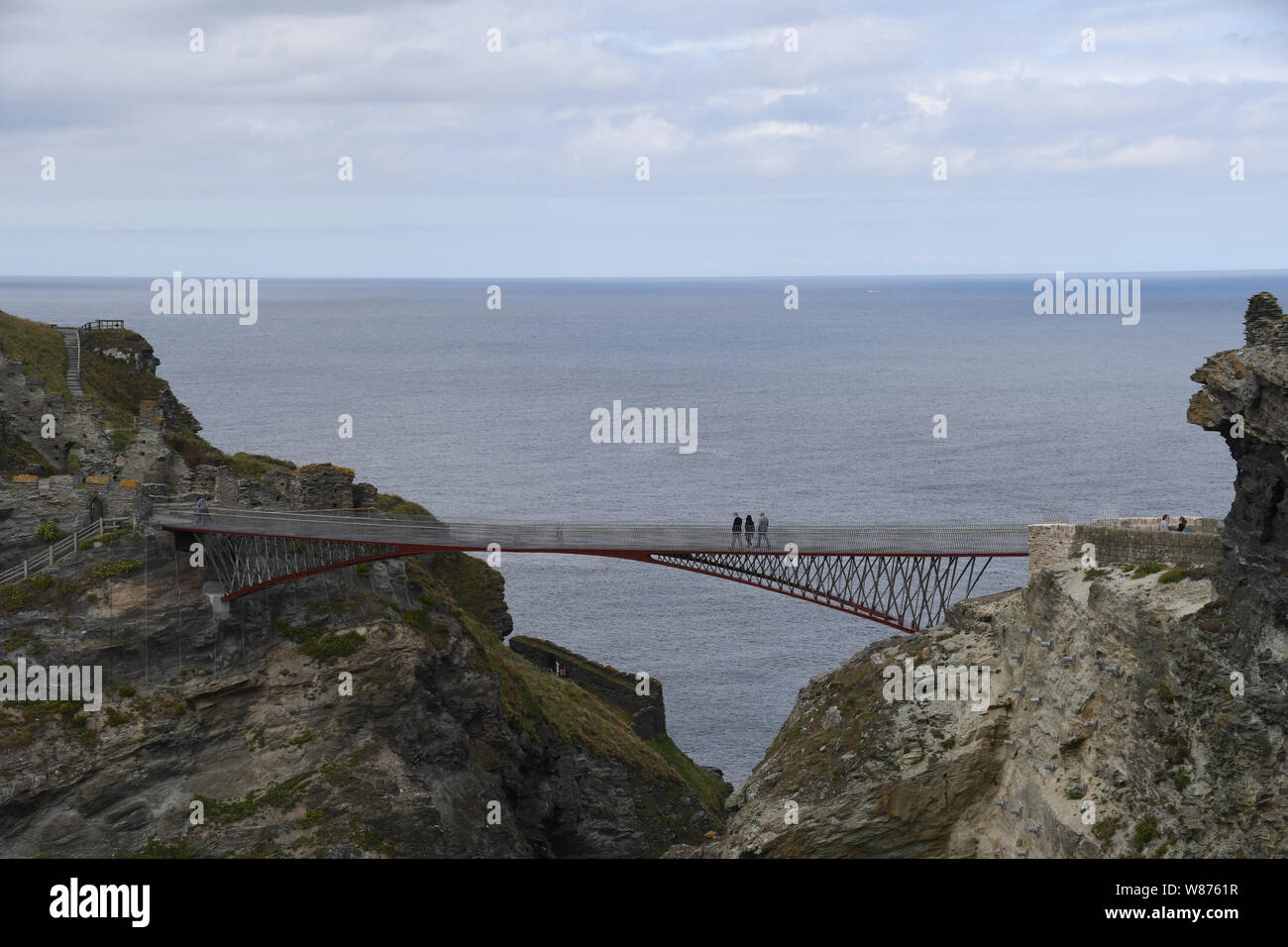 Images of the new bridge at Tintagel in Cornwall Stock Photo - Alamy