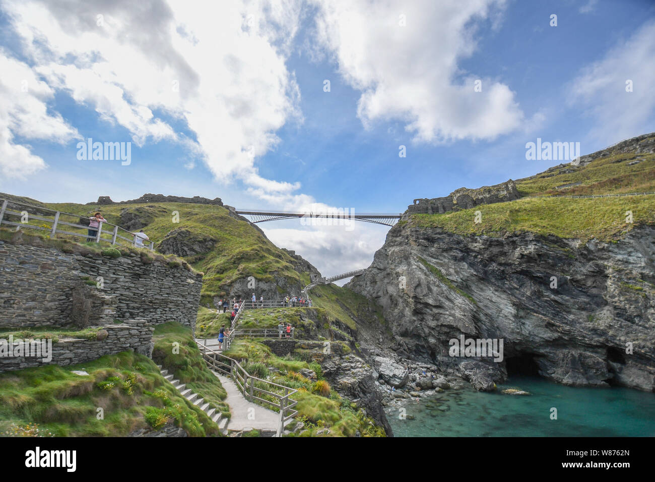 Images of the new bridge at Tintagel in Cornwall Stock Photo - Alamy