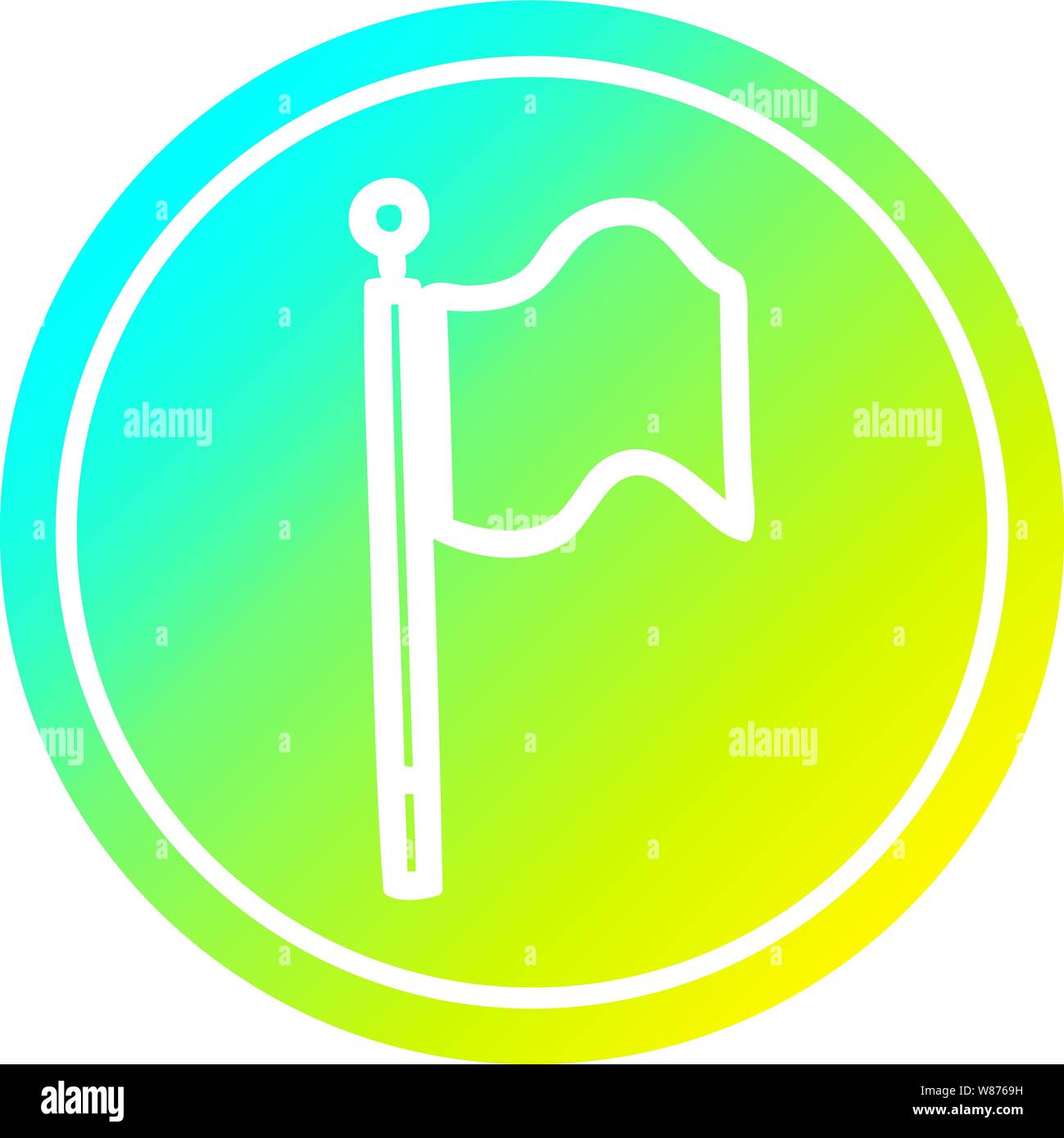 waving flag circular icon with cool gradient finish Stock Vector Image ...