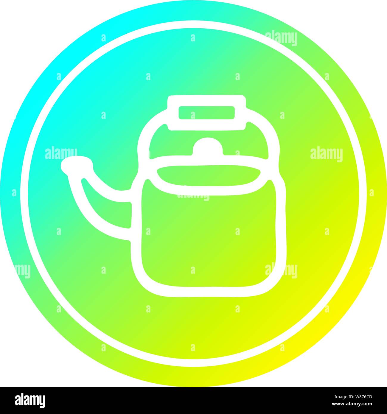 kitchen kettle circular icon with cool gradient finish Stock Vector Image & Art - Alamy