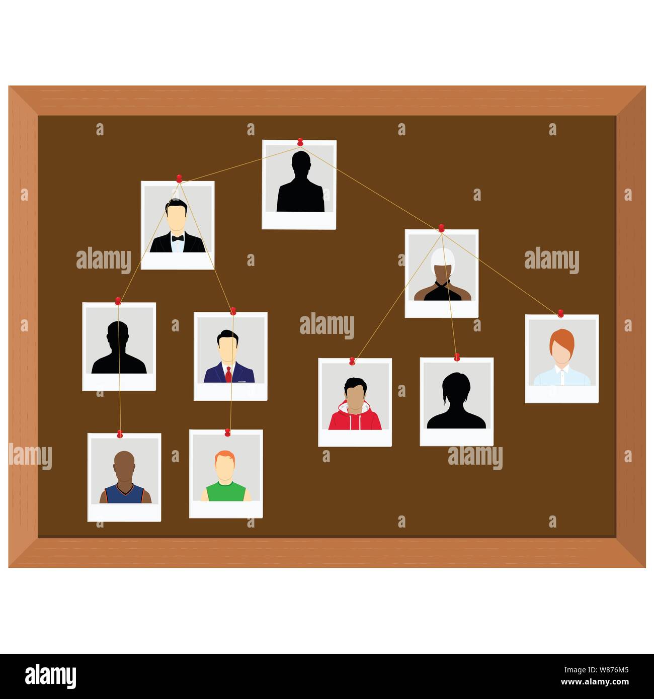 Investigation, evidence board. Crime investigation concept. Vector ...