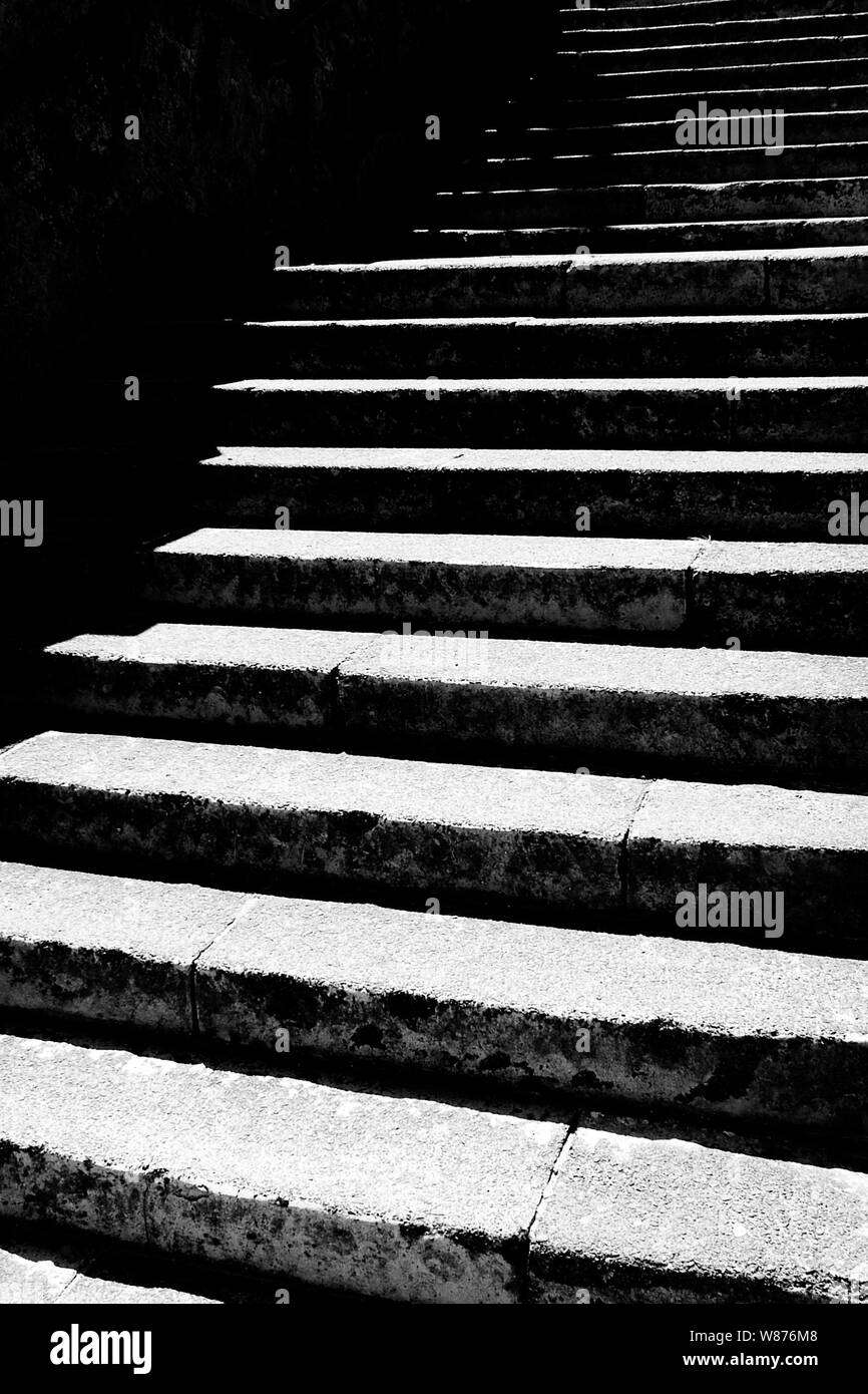 Black and White of steps in the town Stock Photo - Alamy