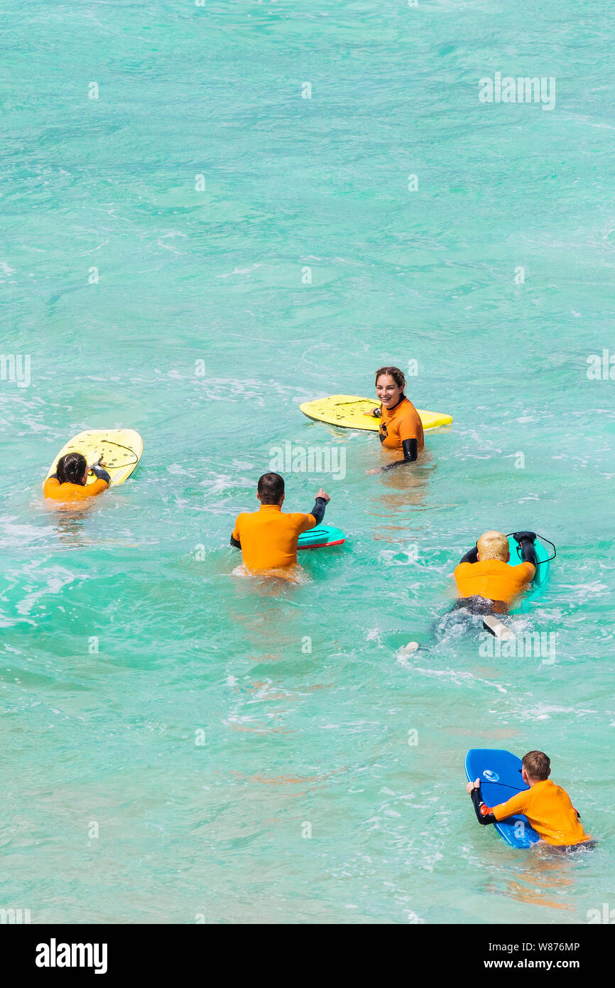 Holidaymakers using body boogie boards in the sea at Great Gt Western ...