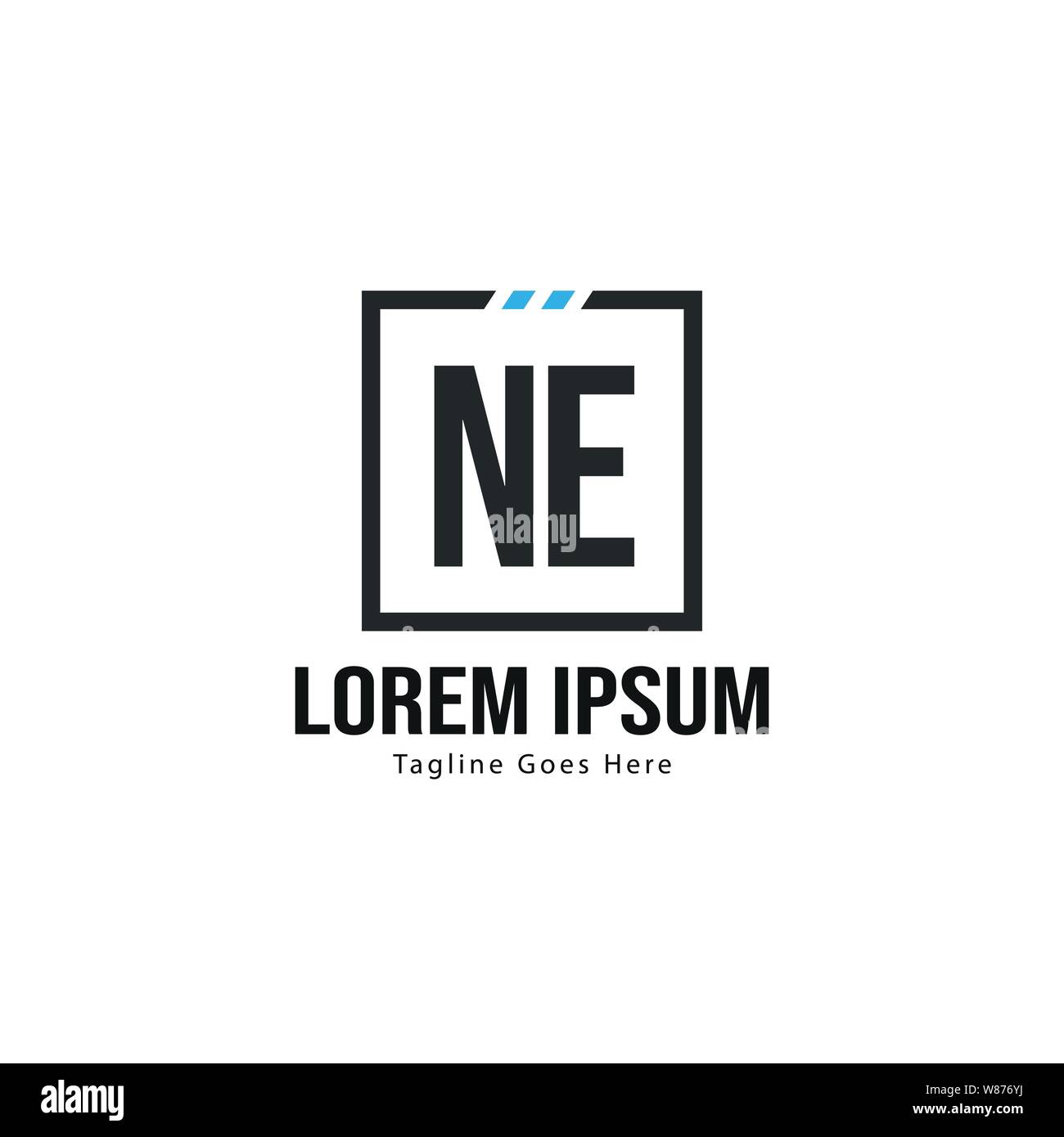 Initial NE logo template with modern frame. Minimalist NE letter logo ...