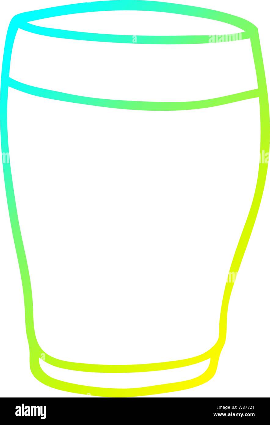 cold gradient line drawing of a cartoon pint of stout Stock Vector ...