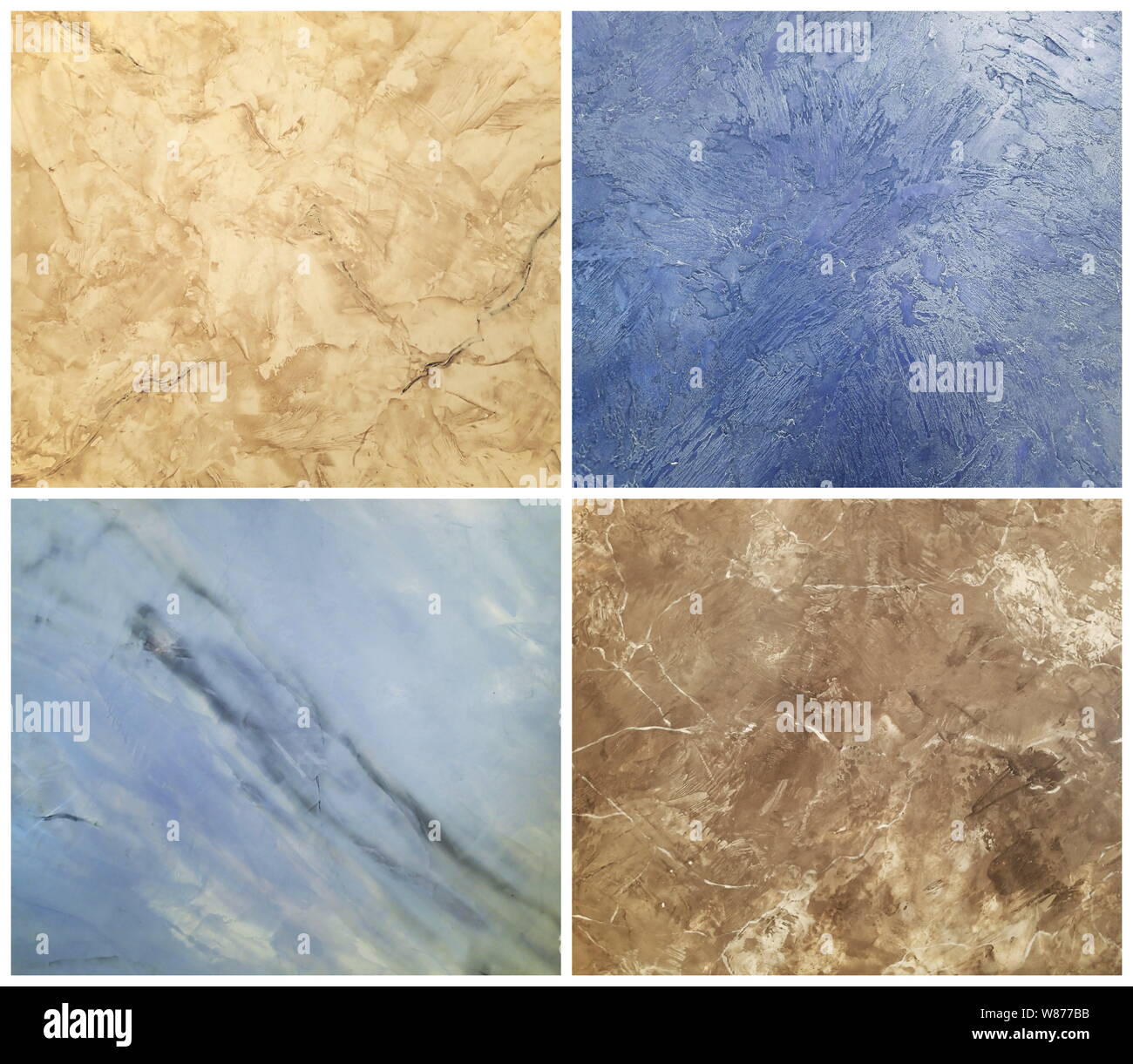Collection of decorative plaster with marble effect, art brush texture ...