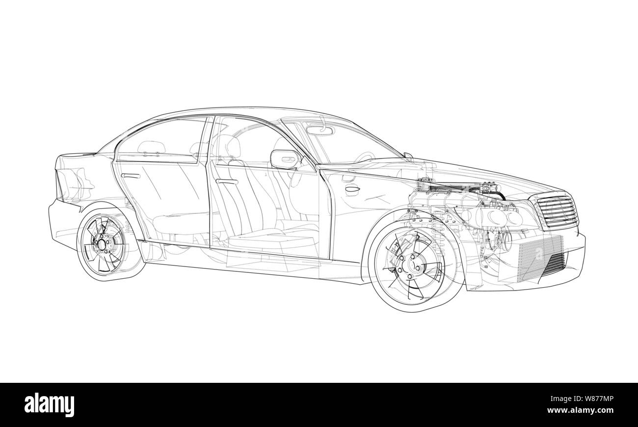 Concept car. Vector rendering of 3d Stock Vector Image & Art - Alamy