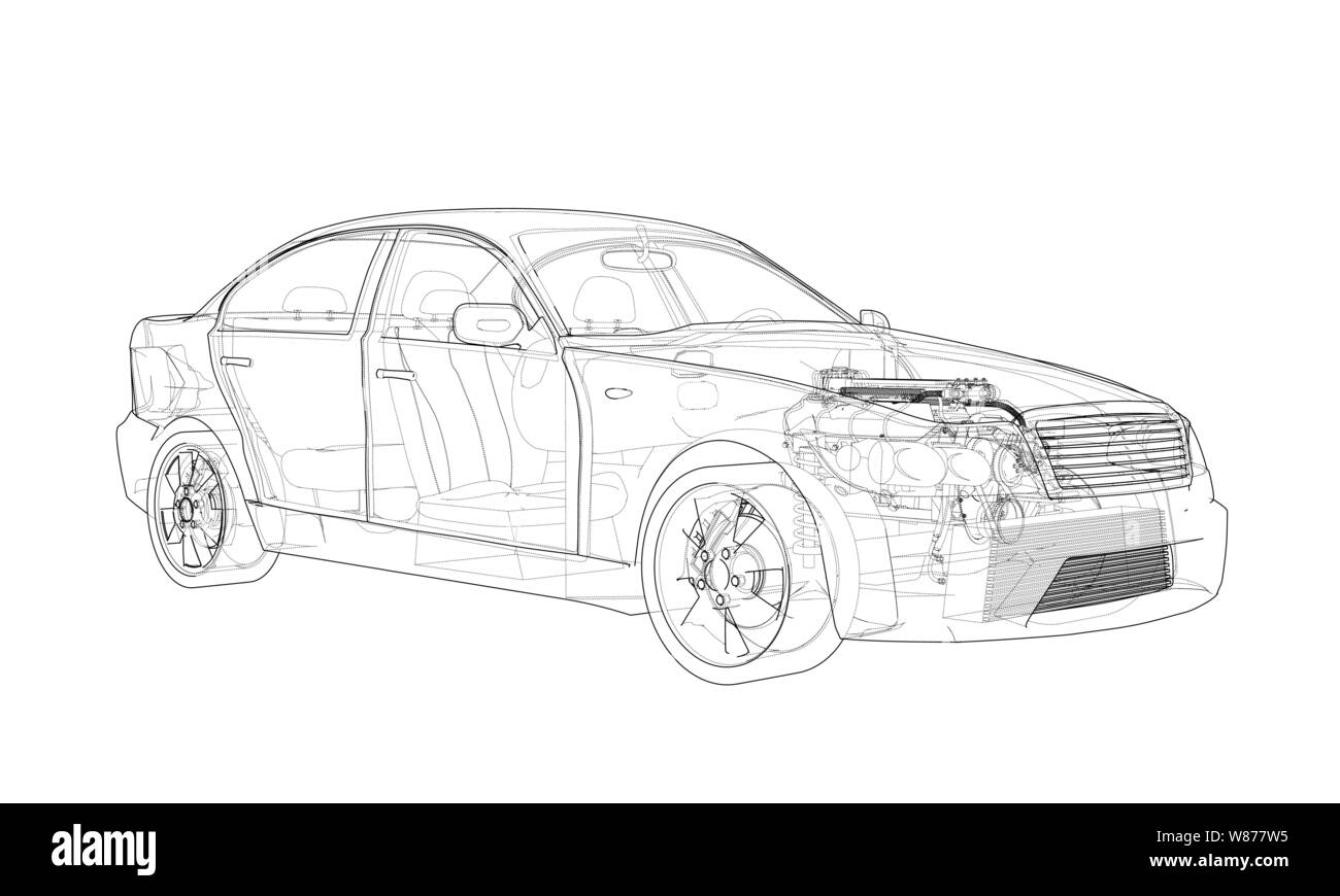 Concept car. Vector rendering of 3d Stock Vector Image & Art - Alamy