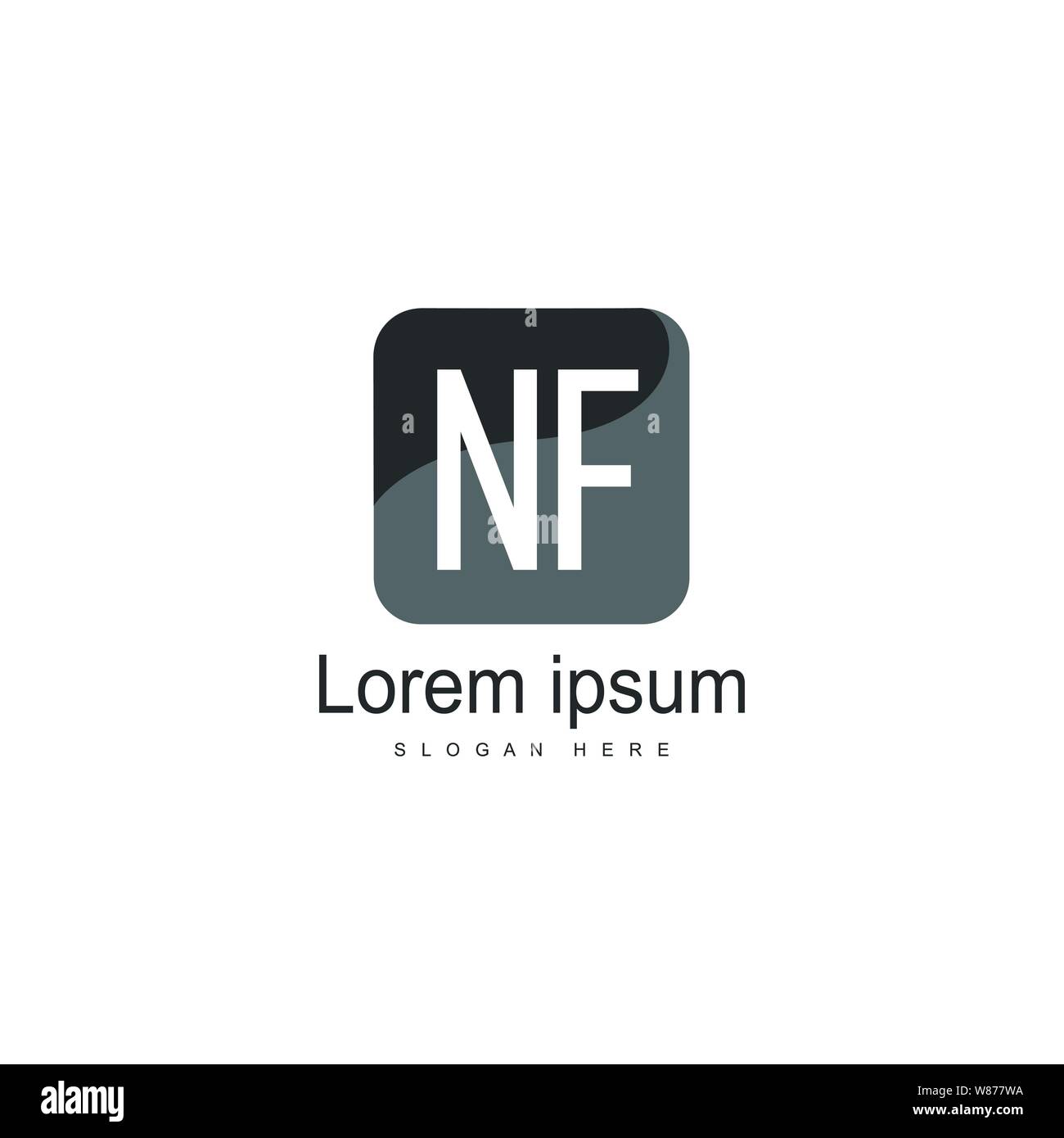 Initial NF logo template with modern frame. Minimalist NF letter logo ...