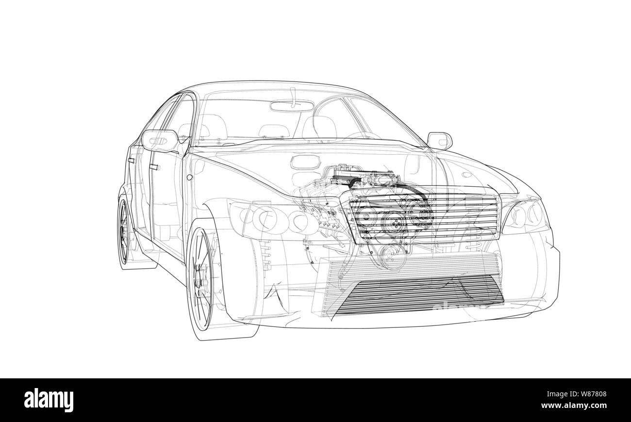 Concept car. Vector rendering of 3d Stock Vector Image & Art - Alamy