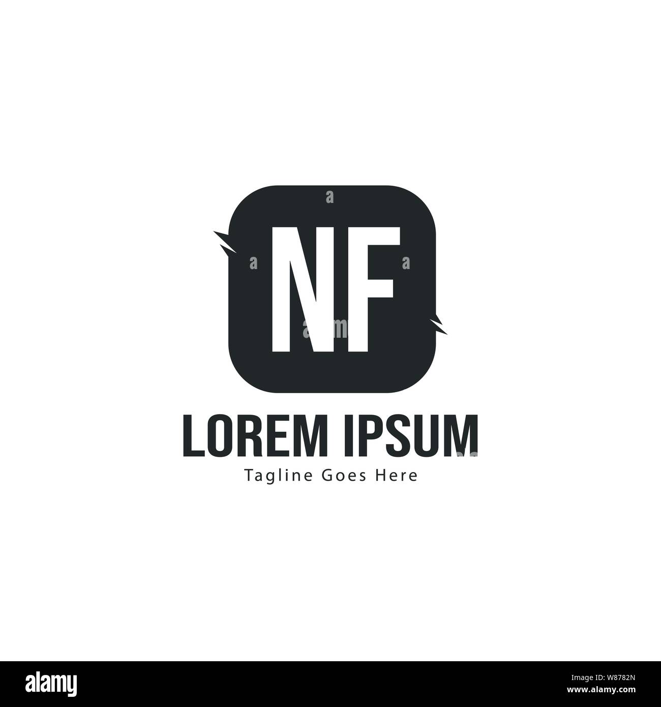 Initial NF logo template with modern frame. Minimalist NF letter logo ...