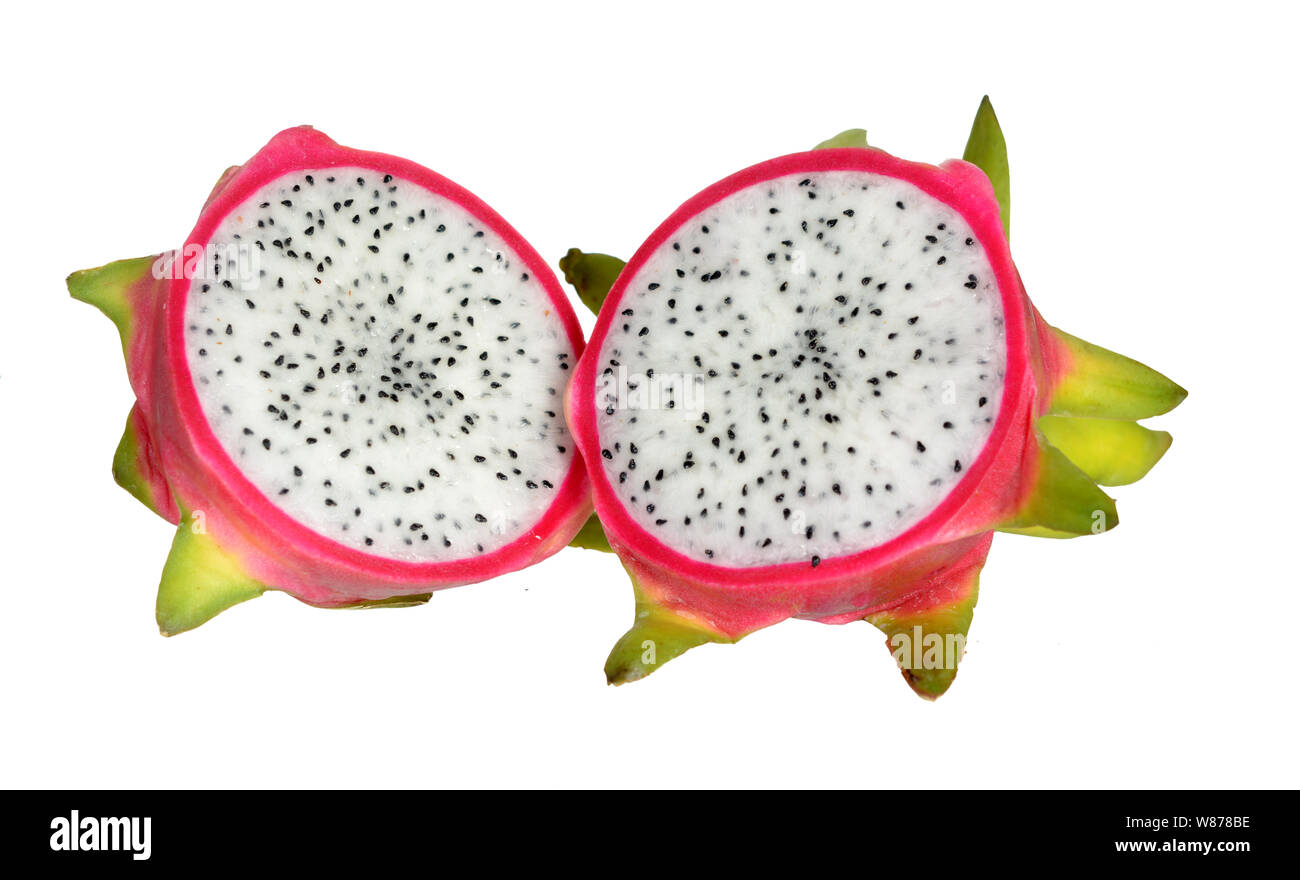 Single dragon fruit isolated on white Stock Photo - Alamy