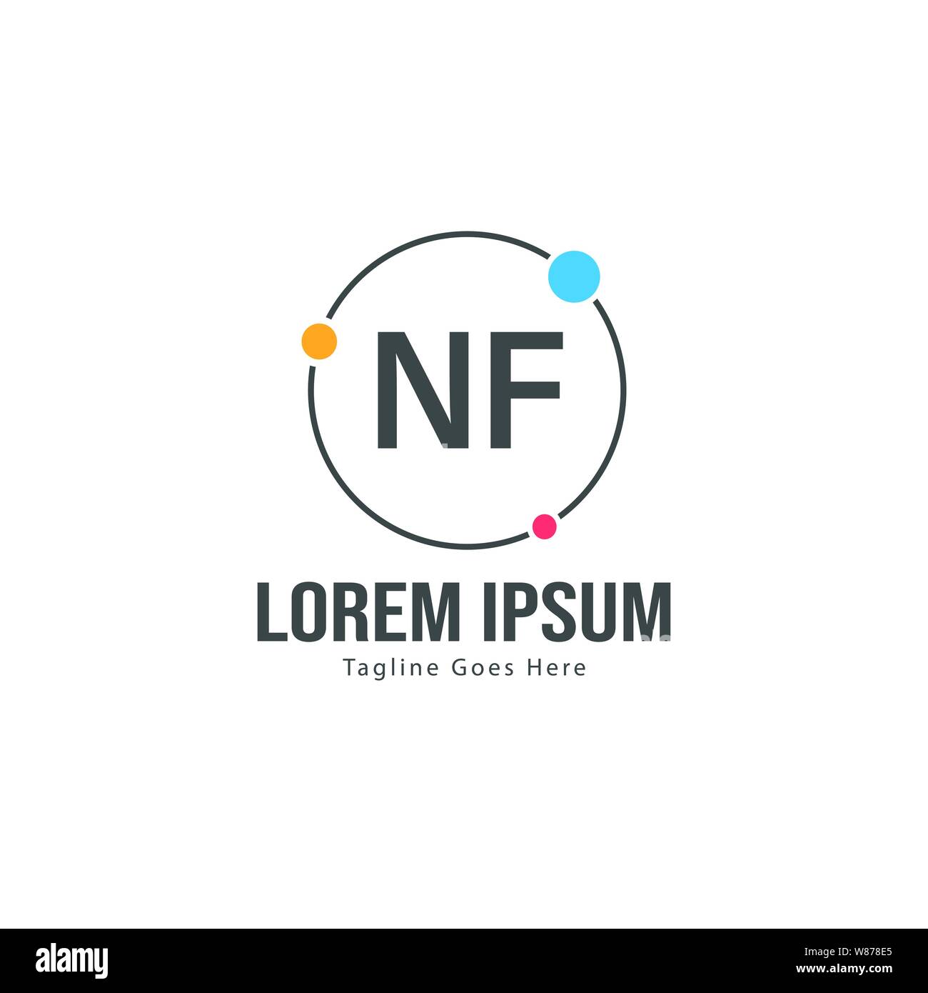 Initial NF logo template with modern frame. Minimalist NF letter logo ...