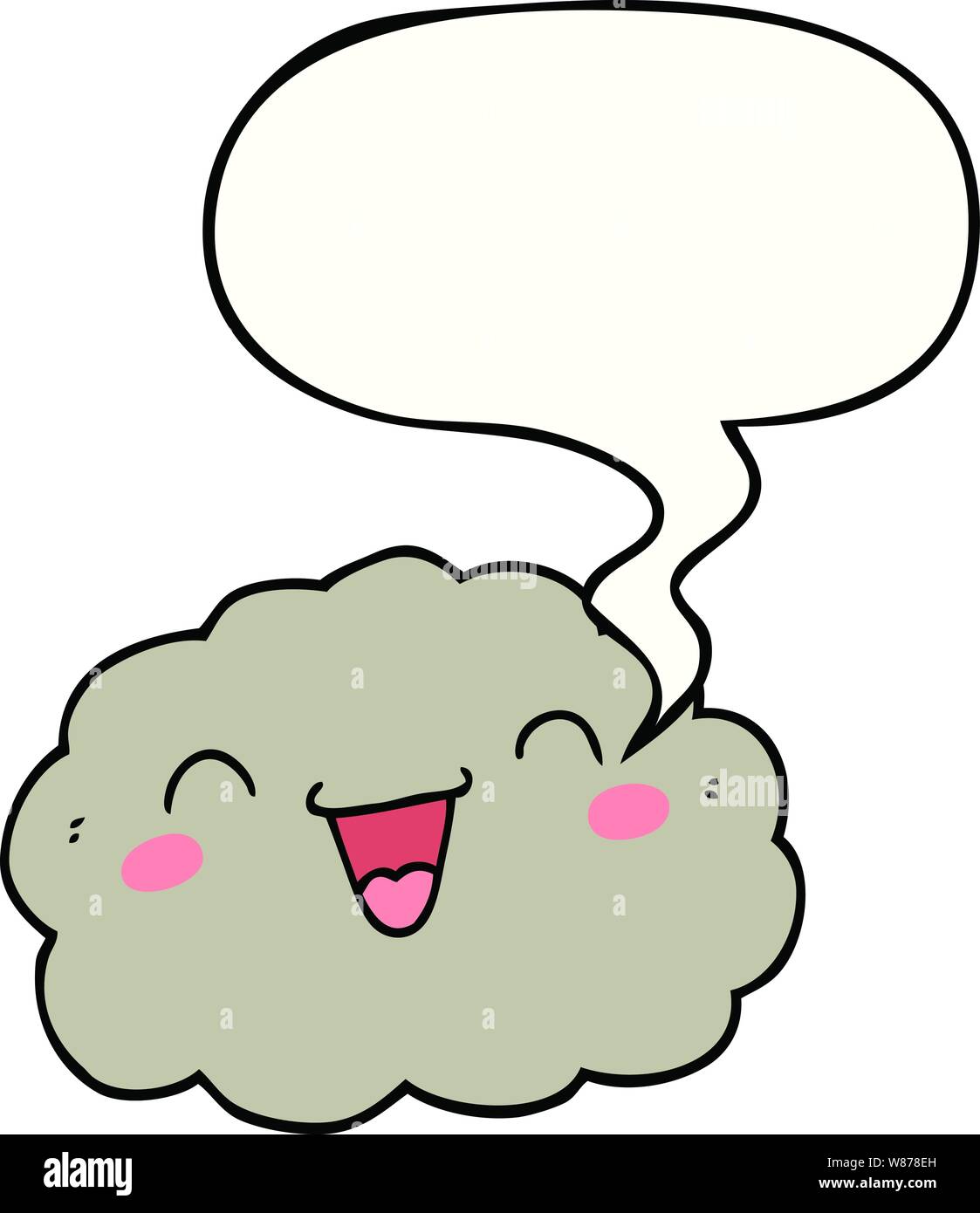 happy cartoon cloud with speech bubble Stock Vector Image & Art - Alamy