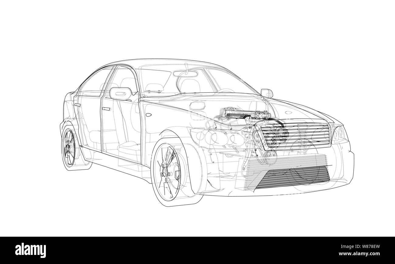 Concept car. Vector rendering of 3d Stock Vector Image & Art - Alamy