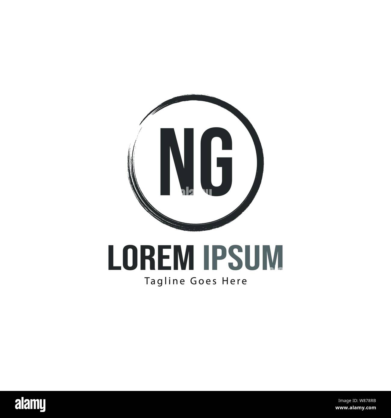 Initial NG logo template with modern frame. Minimalist NG letter logo ...