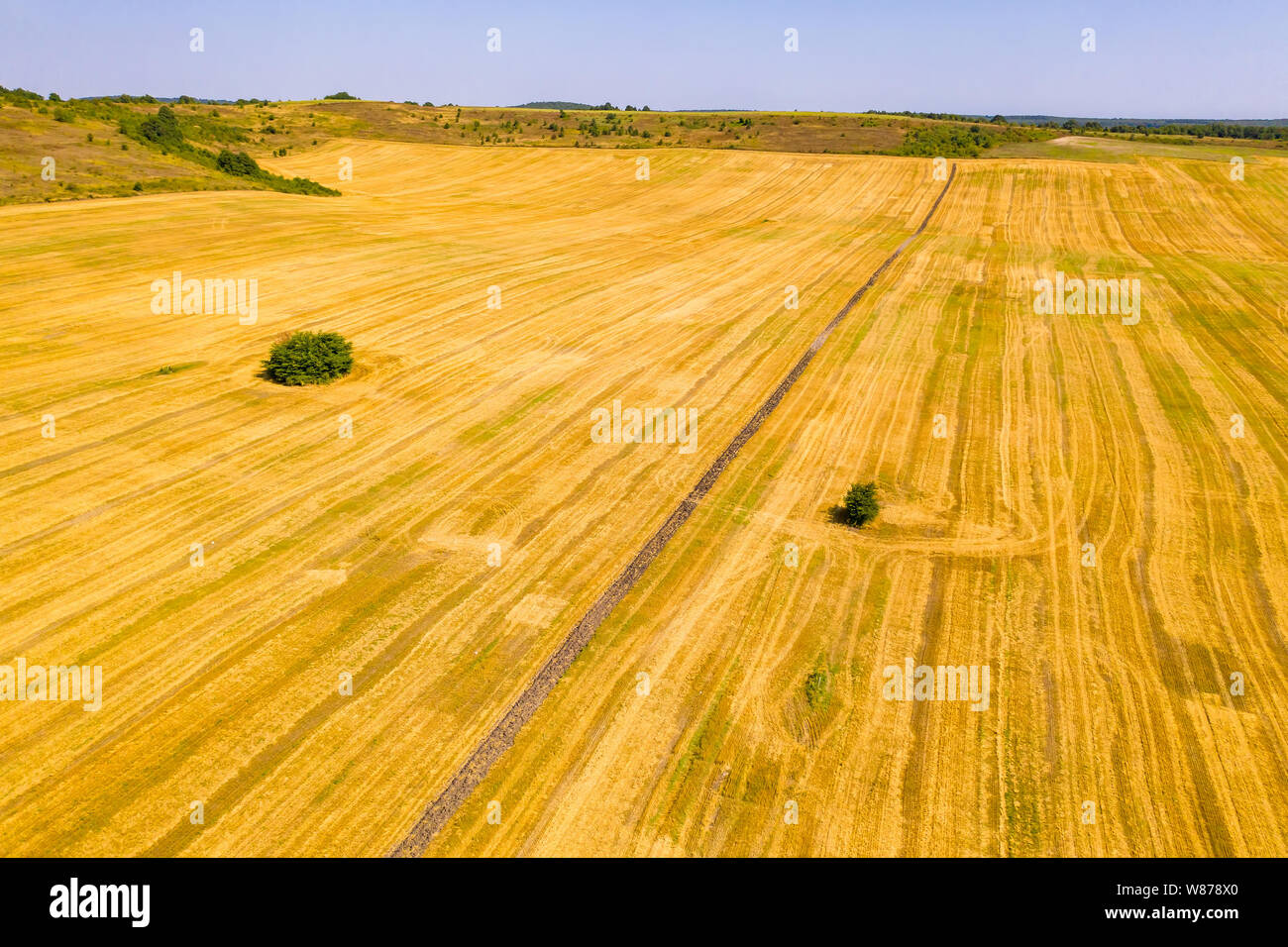 Aerial view field after harvesting hi-res stock photography and images ...