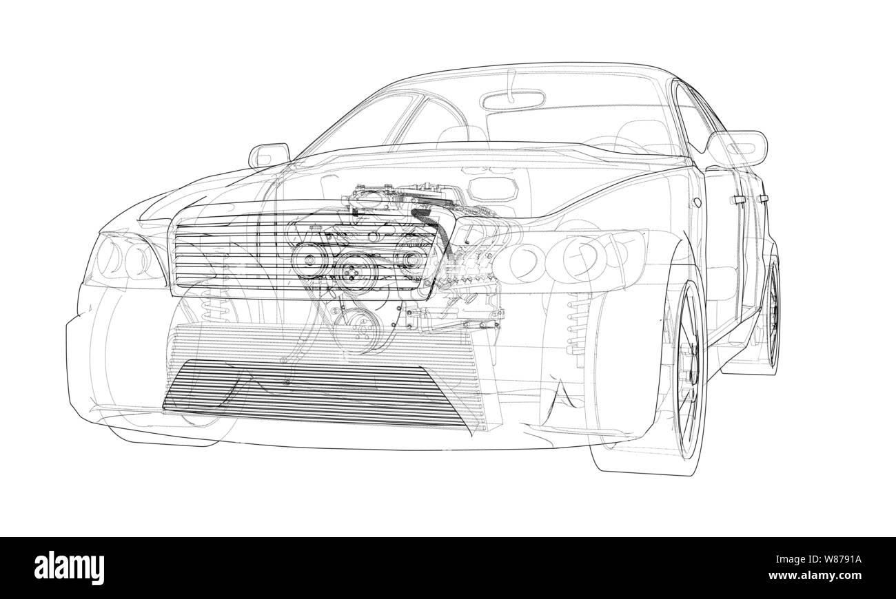 Concept car. Vector rendering of 3d Stock Vector Image & Art - Alamy