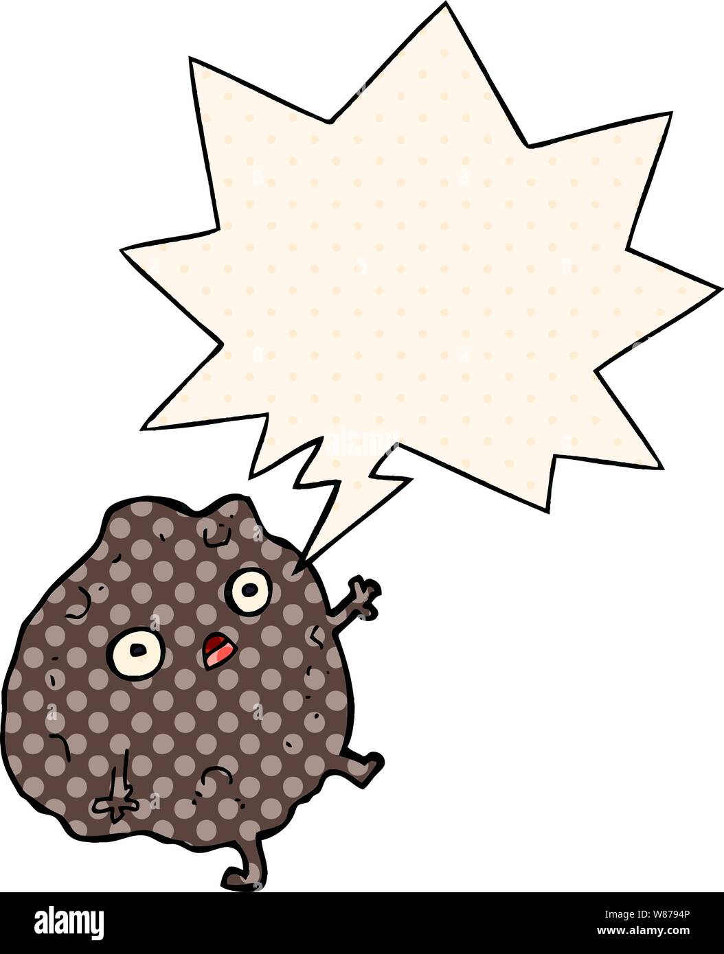 cartoon rock falling with speech bubble in comic book style Stock ...