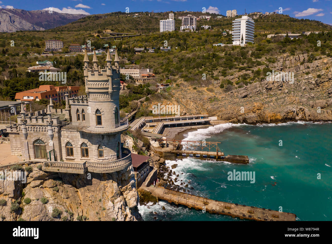 Castle Swallow's Nest, Crimea. Castle is located in the urban area of ...