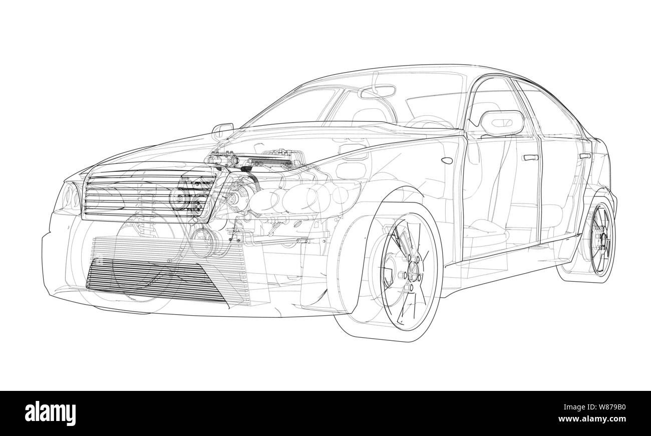 Concept car. Vector rendering of 3d Stock Vector Image & Art - Alamy