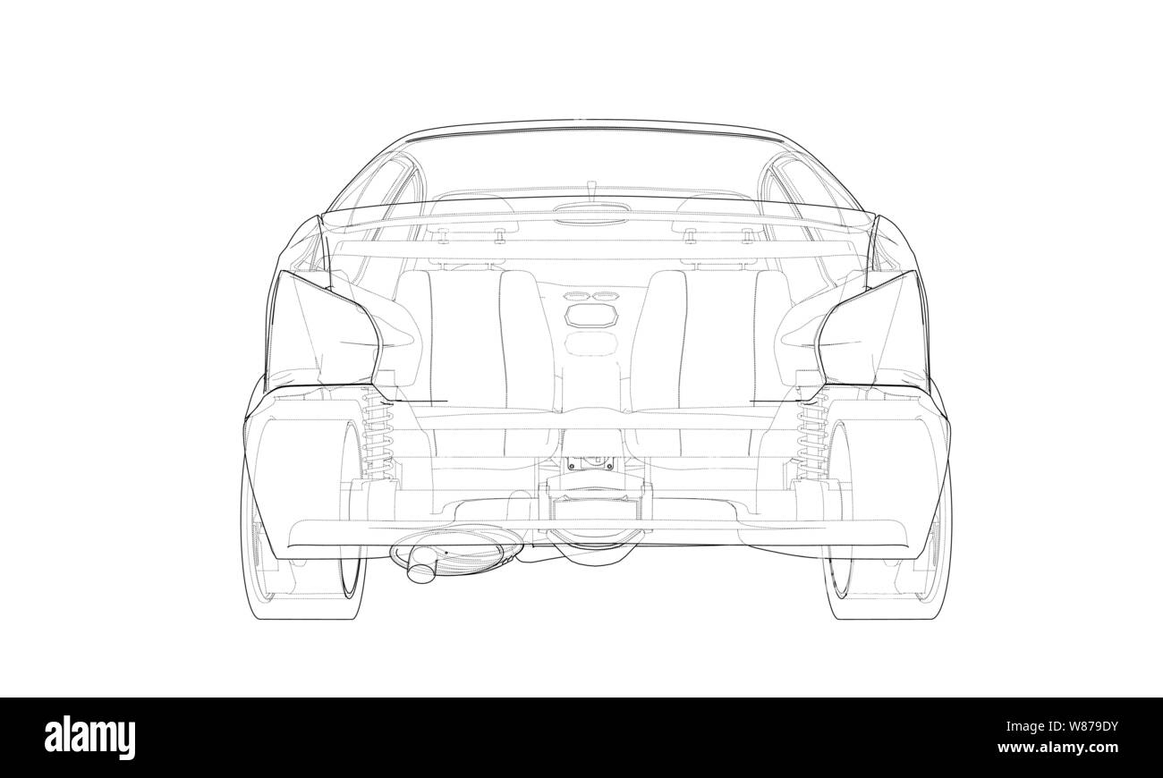 Concept car. Vector rendering of 3d Stock Vector Image & Art - Alamy