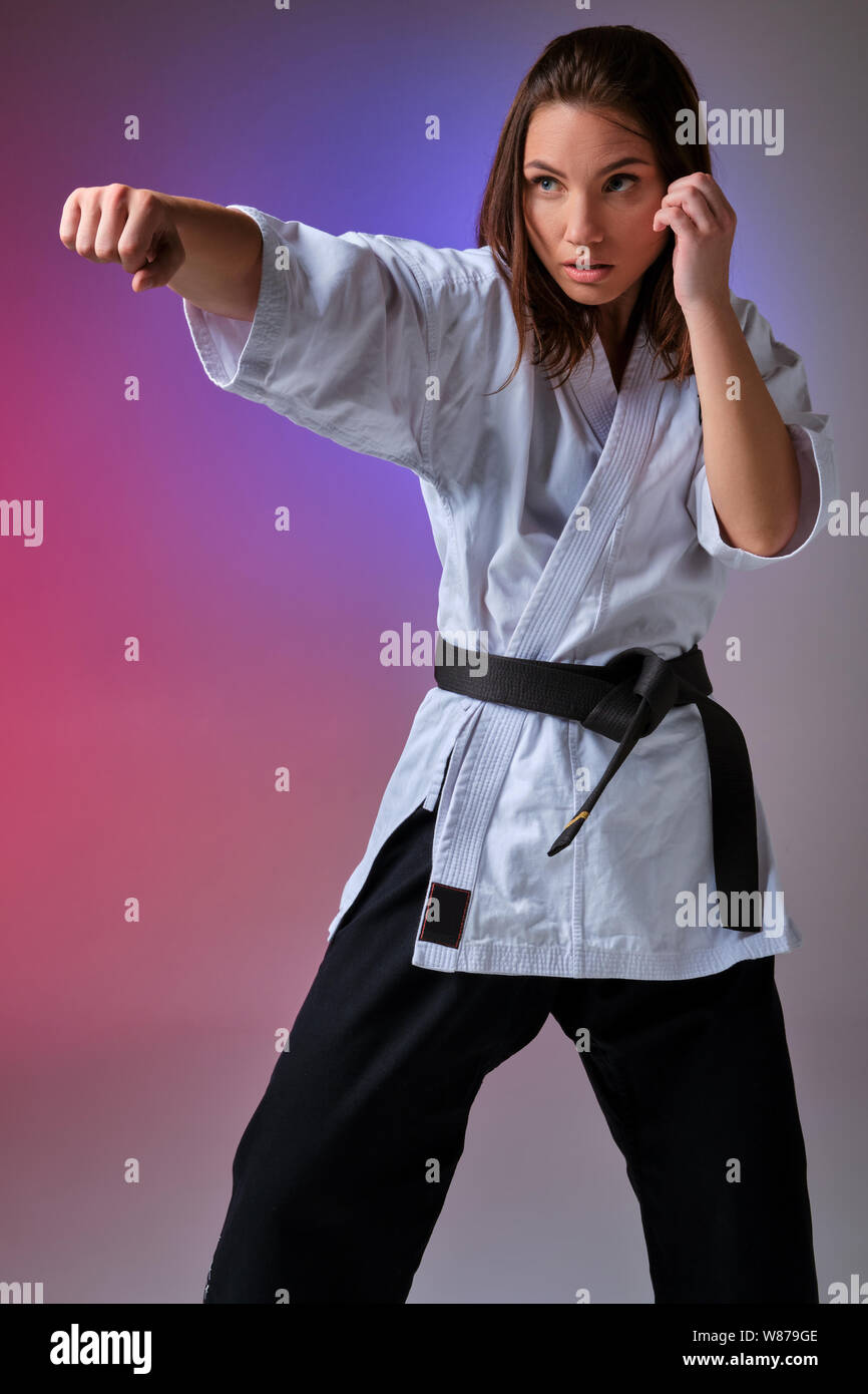 One caucasian woman karate hi-res stock photography and images - Alamy