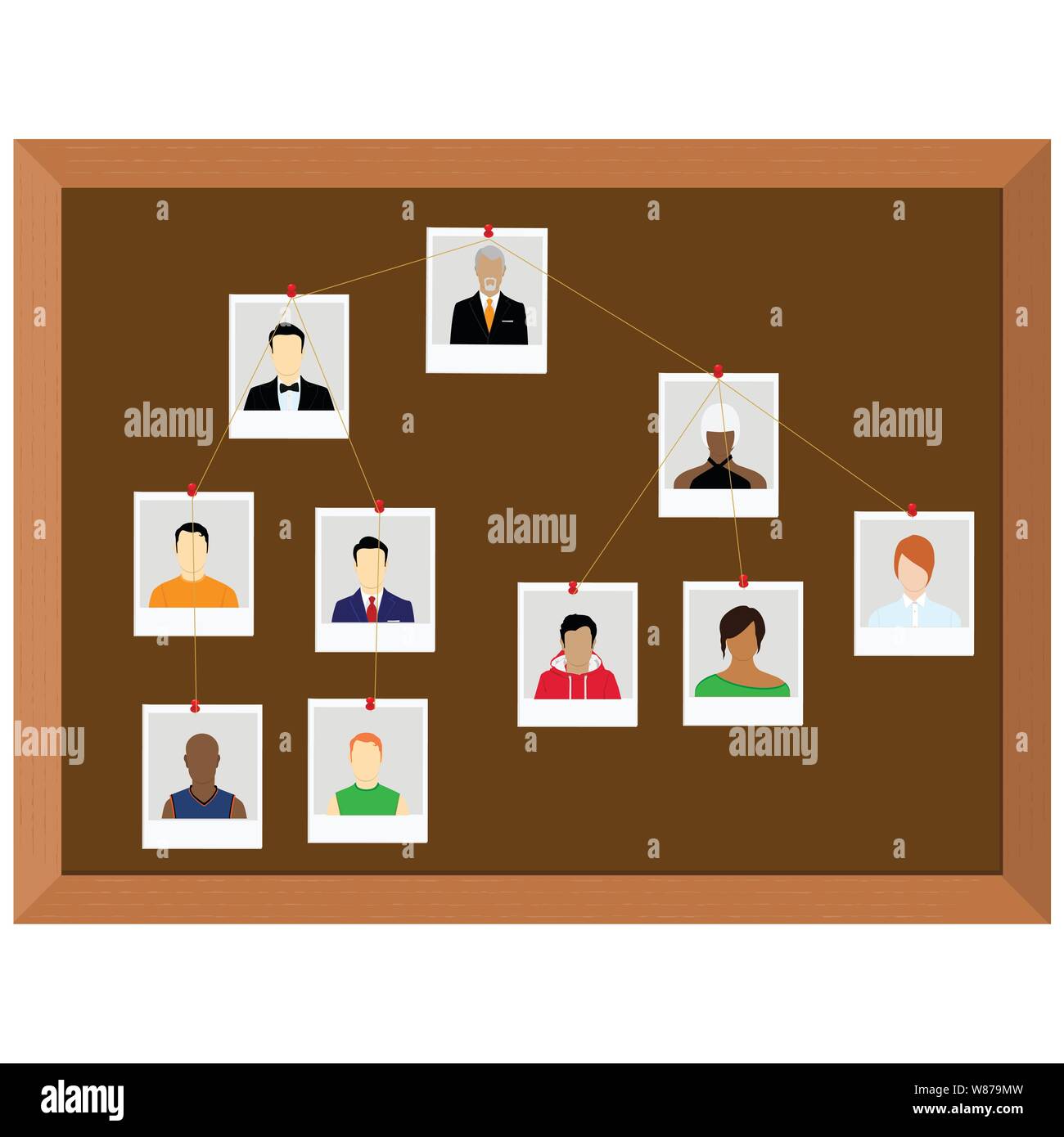 Investigation, evidence board. Crime investigation concept. Vector ...