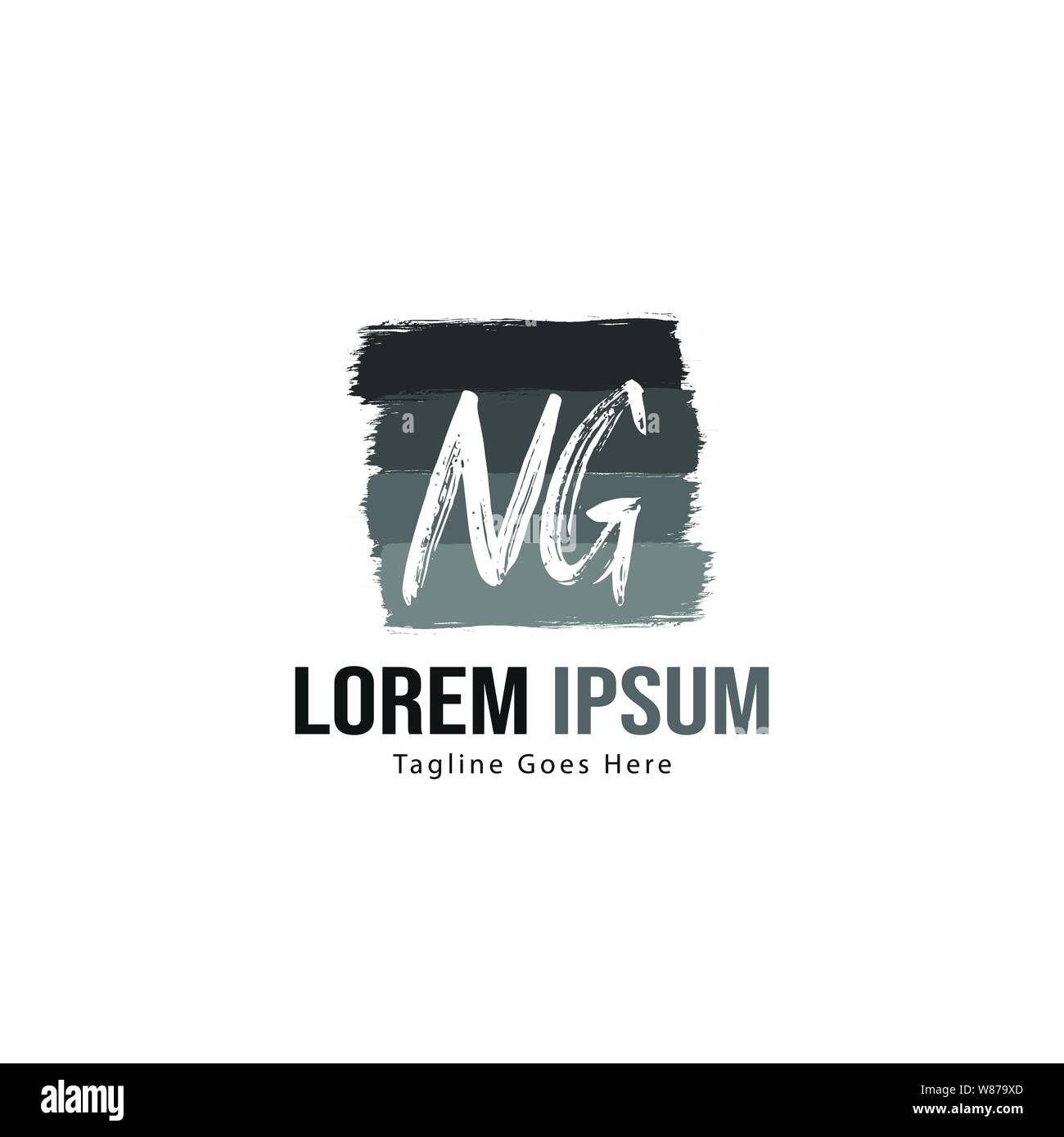 Initial NG logo template with modern frame. Minimalist NG letter logo ...