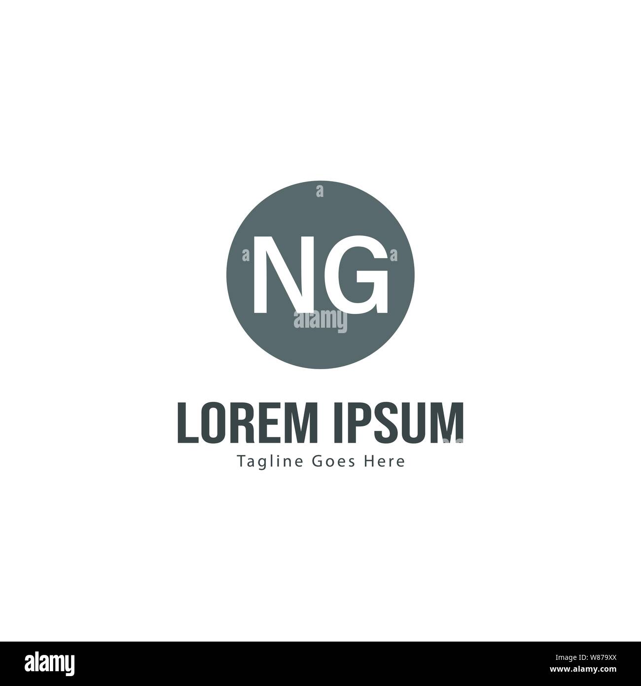 Initial NG logo template with modern frame. Minimalist NG letter logo ...