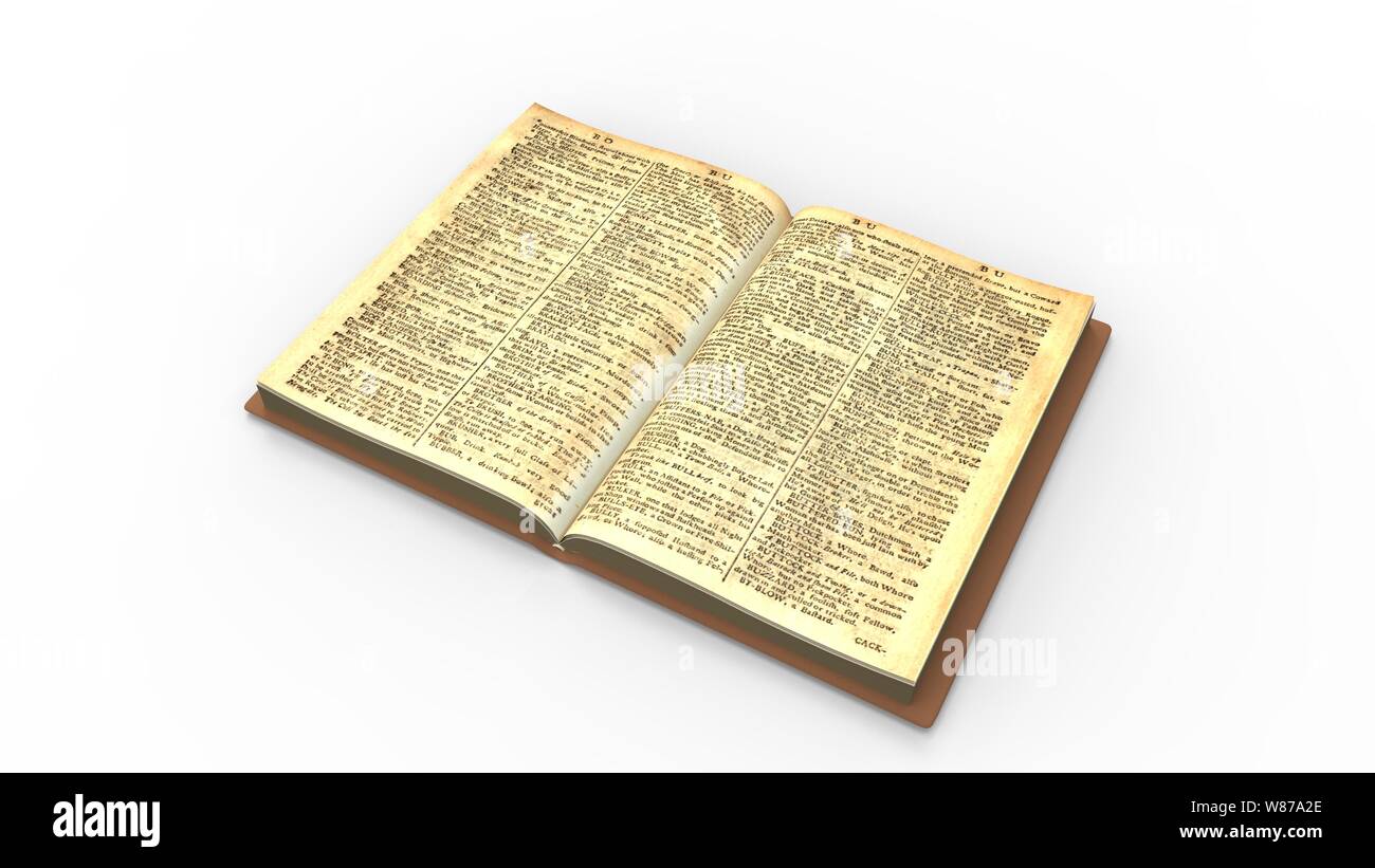 Classic book computer model old isolated in white studio background 3d ...